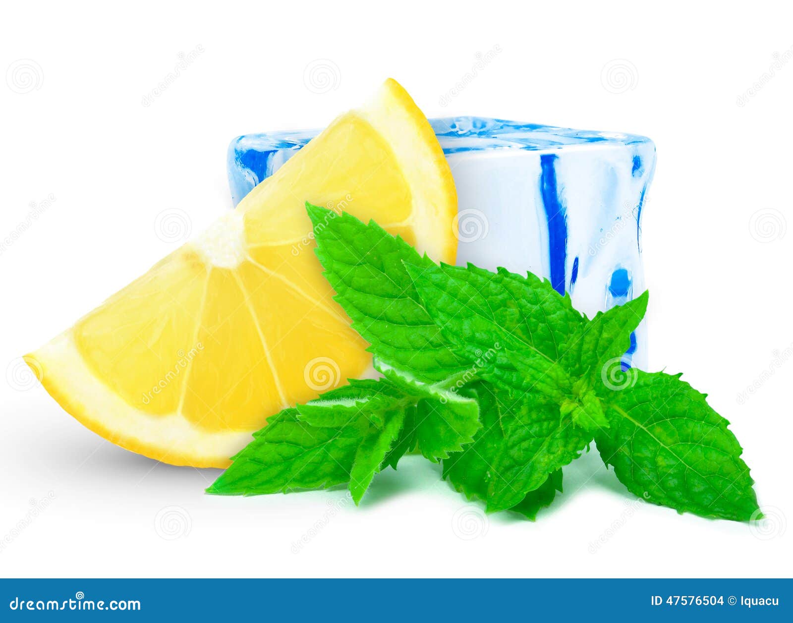 Lemon with mint and ice stock photo. Image of mint, food - 47576504