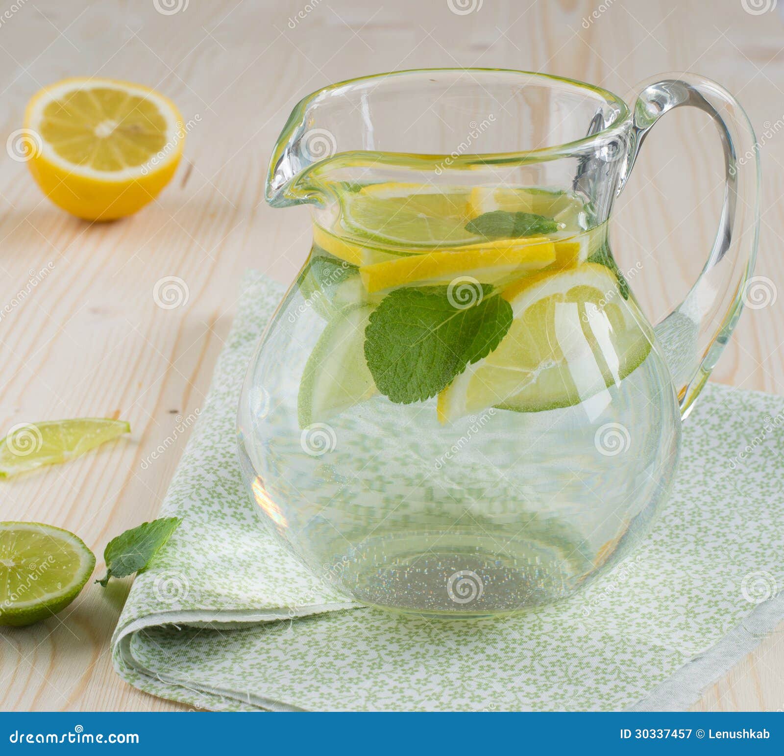 Lemon and Mint Refreshing Drink Stock Image - Image of beverage, ewer ...
