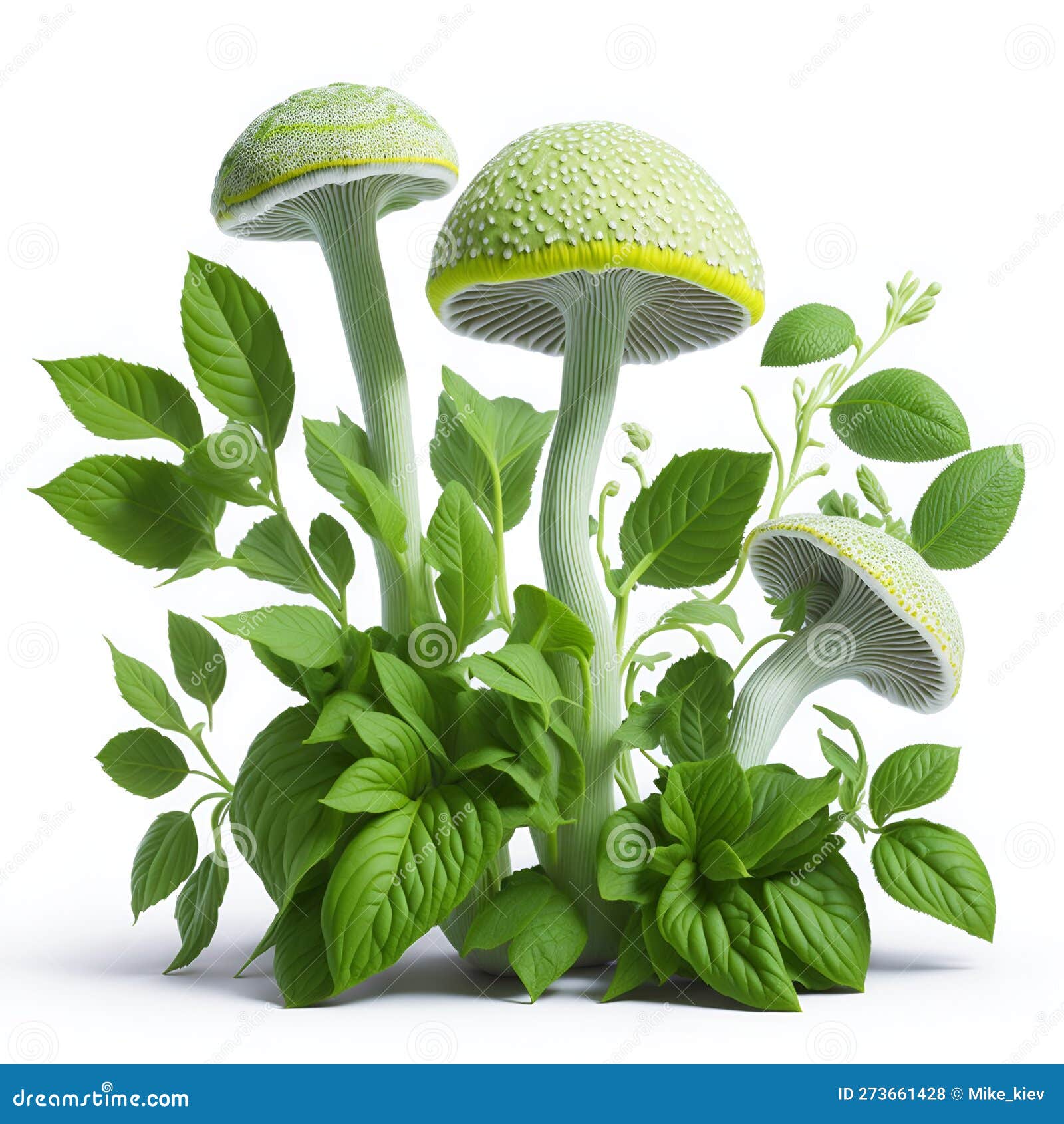 Lemon Mushroom on White Background Stock Illustration - Illustration of ...