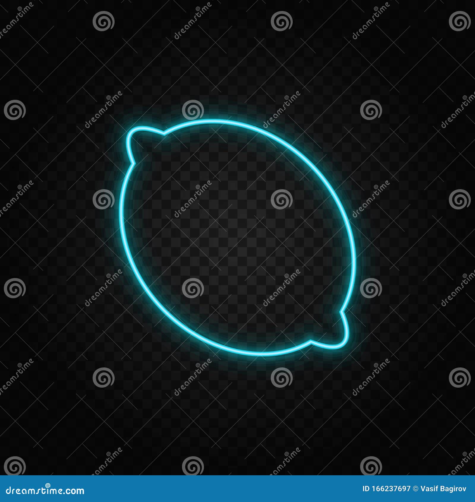 Lemon Neon Icon. Blue and Yellow Neon Vector Icon Stock Illustration ...