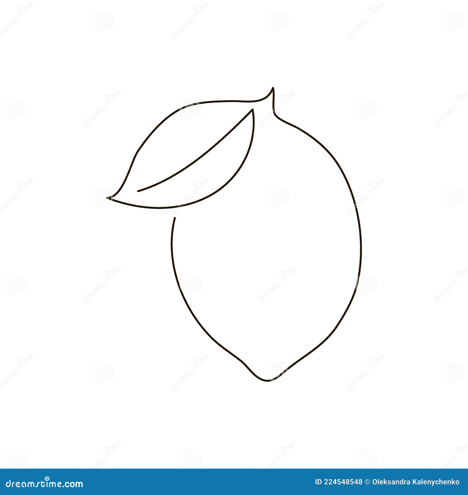 Lemon One Line Art. Continuous Line Drawing of Tropical Fruit, Lime ...