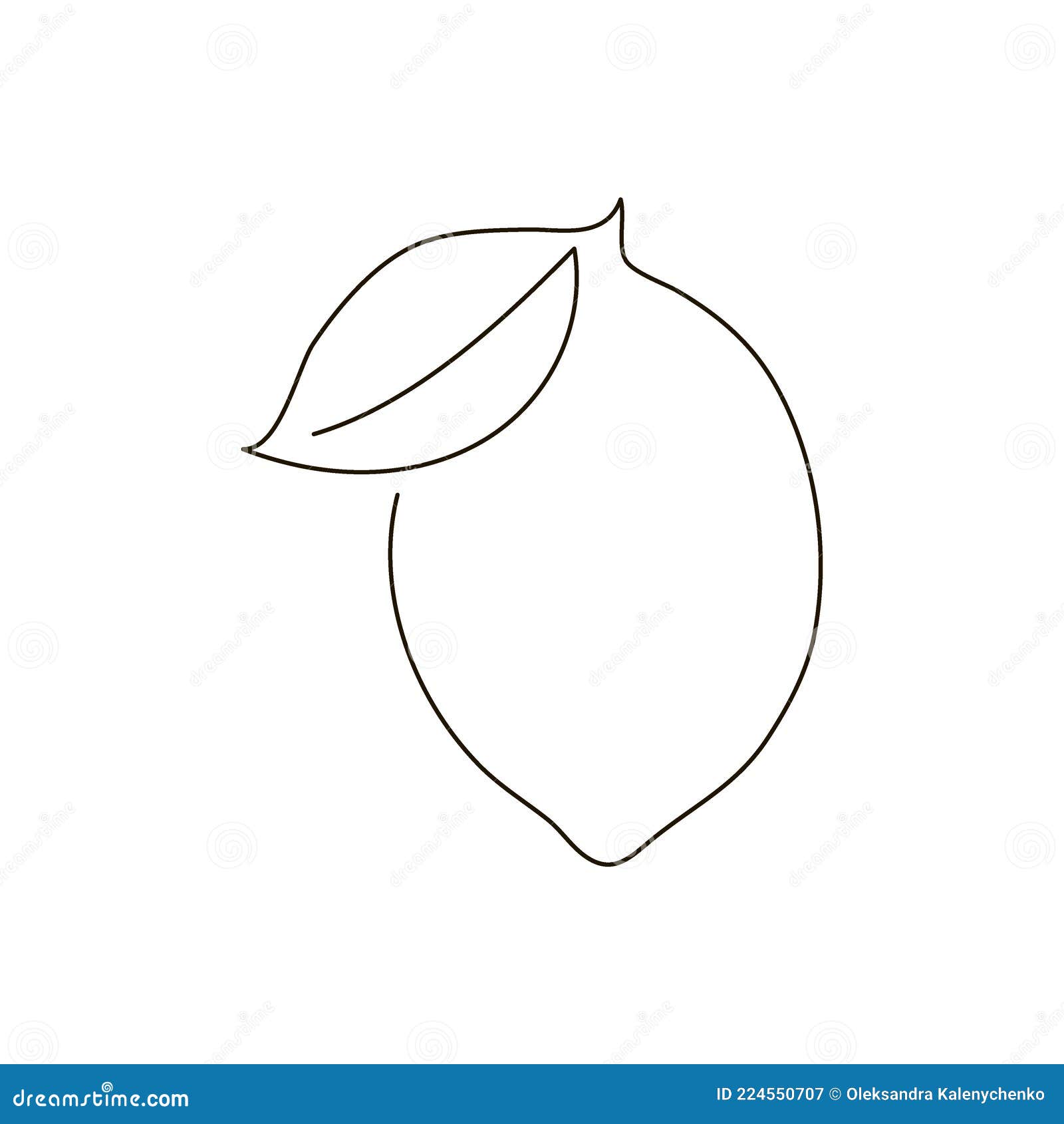 Lemon One Line Art. Continuous Line Drawing of Tropical Fruit, Lime ...