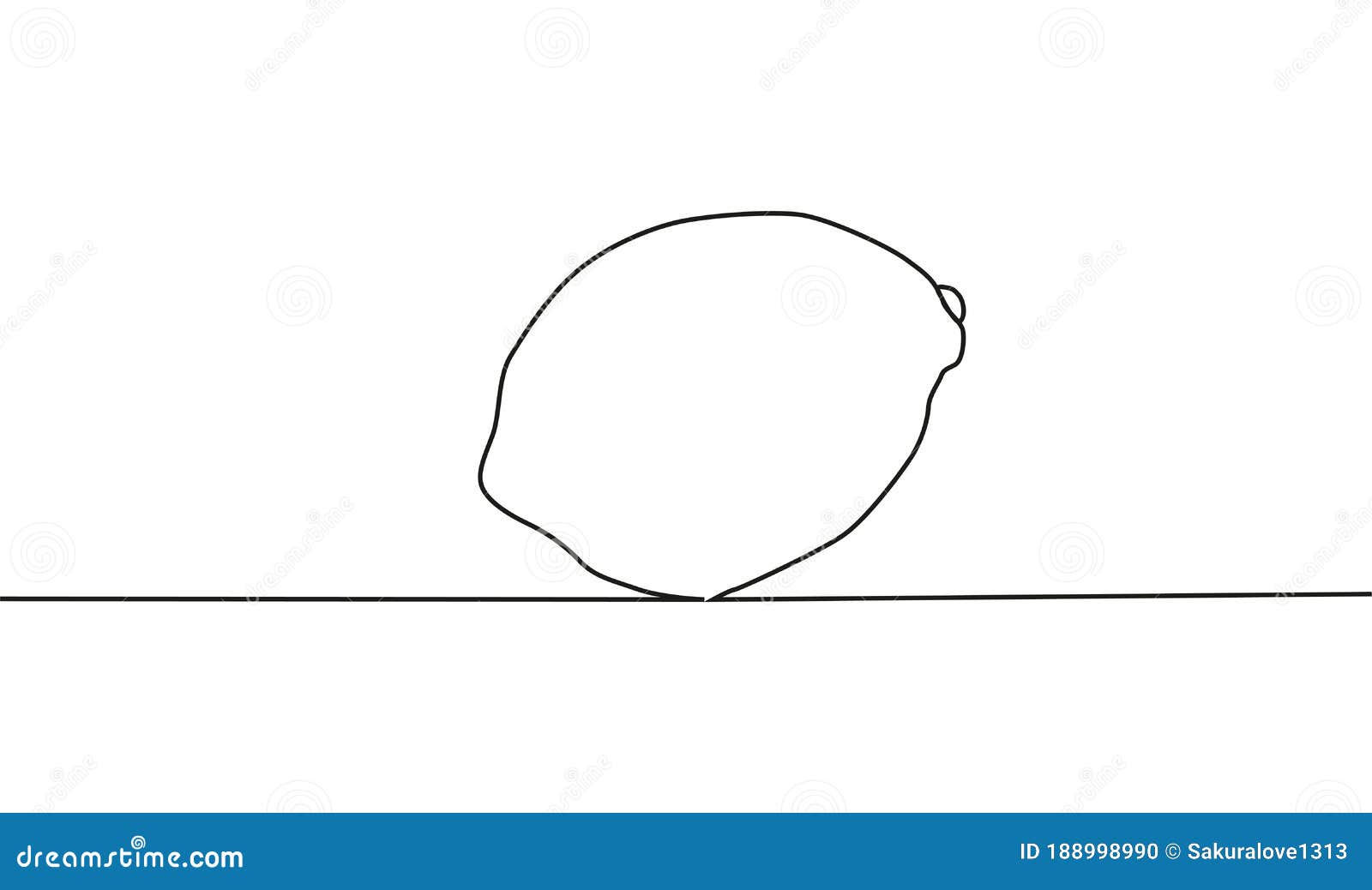 Lemon - One Line Drawing. Continuous Line Citrus Fruit Stock ...