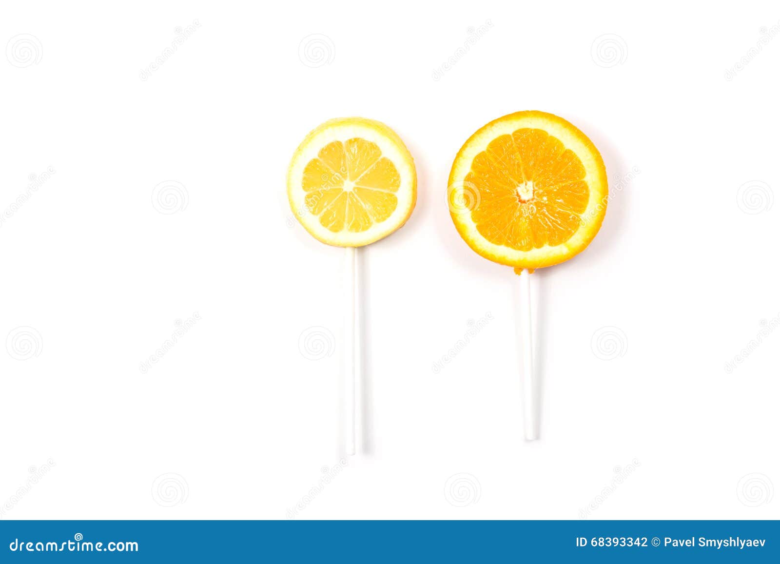 Lemon and Orange Like a Lollipop Stock Photo - Image of organic, bright ...