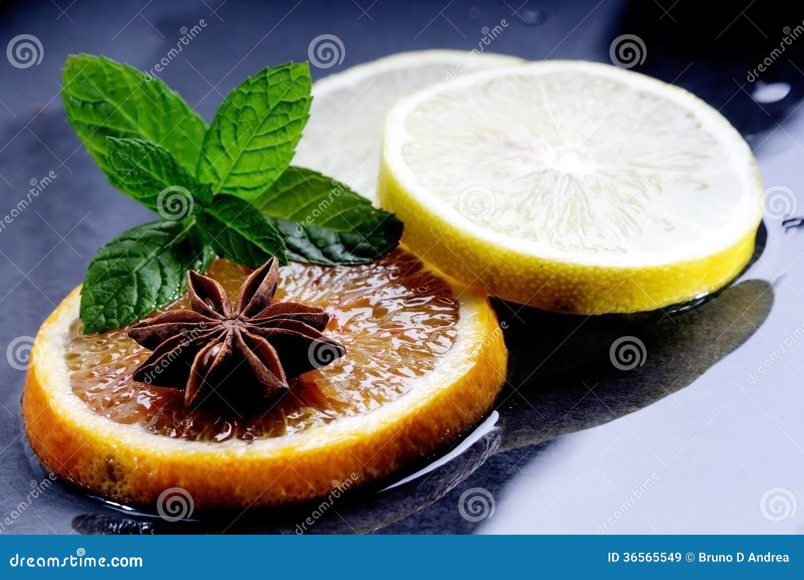 Lemon Orange and Star Anise Stock Image - Image of star, anise: 36565549