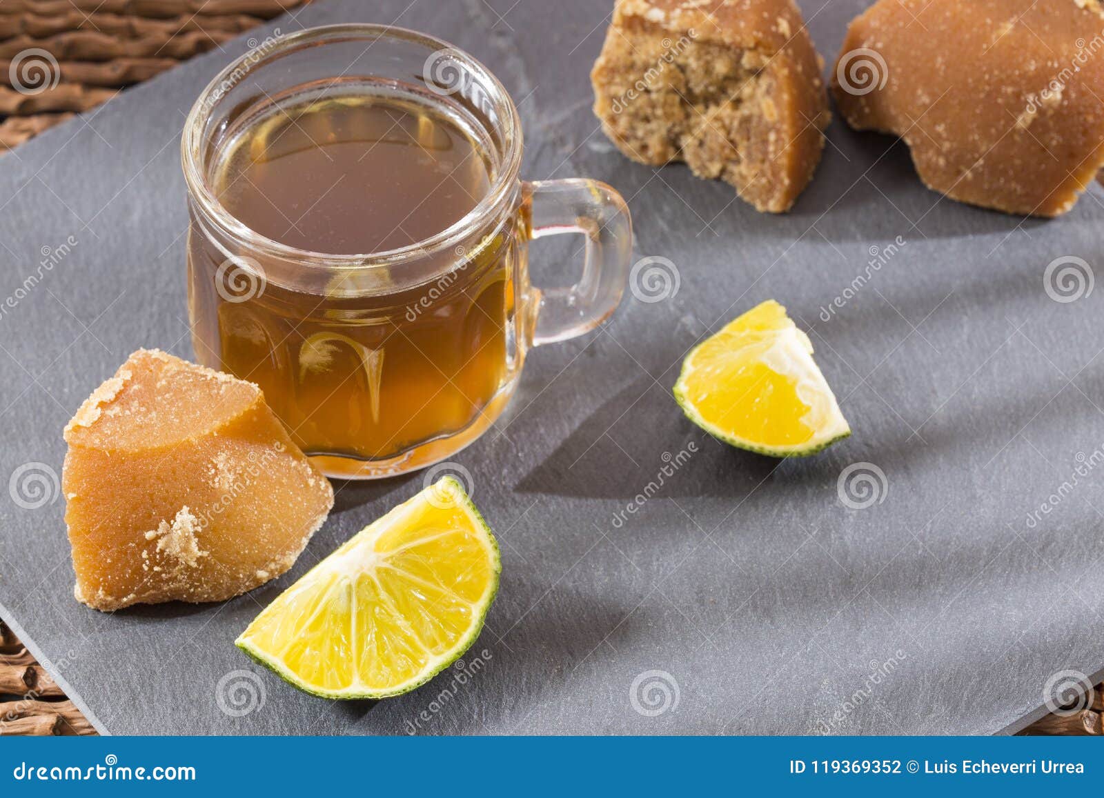 Lemon and Panela Drink. View from Above Stock Photo - Image of green ...