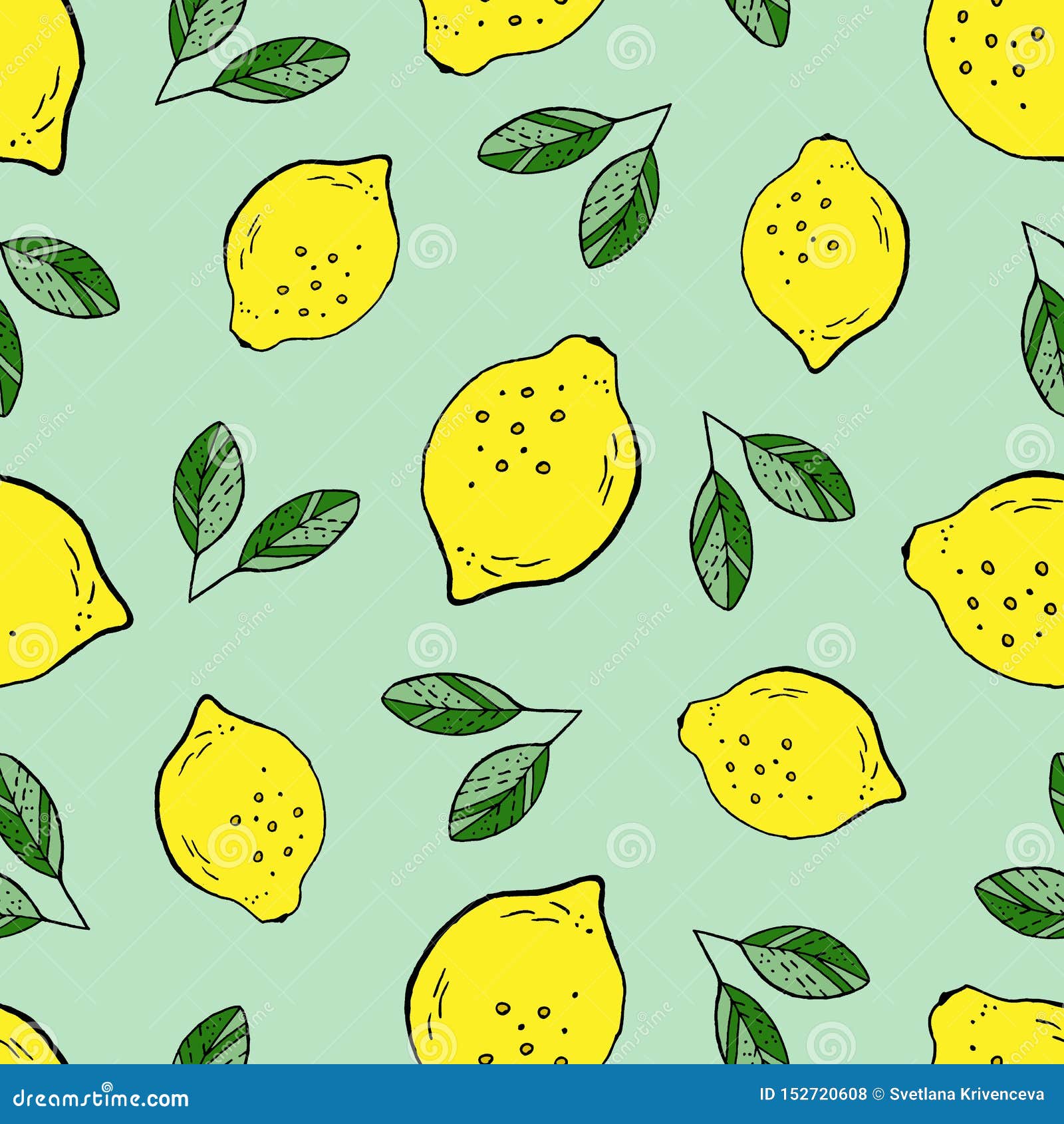 Lemon Cartoon Doodles Style Stock Illustration - Illustration of summer, natural: 152720608