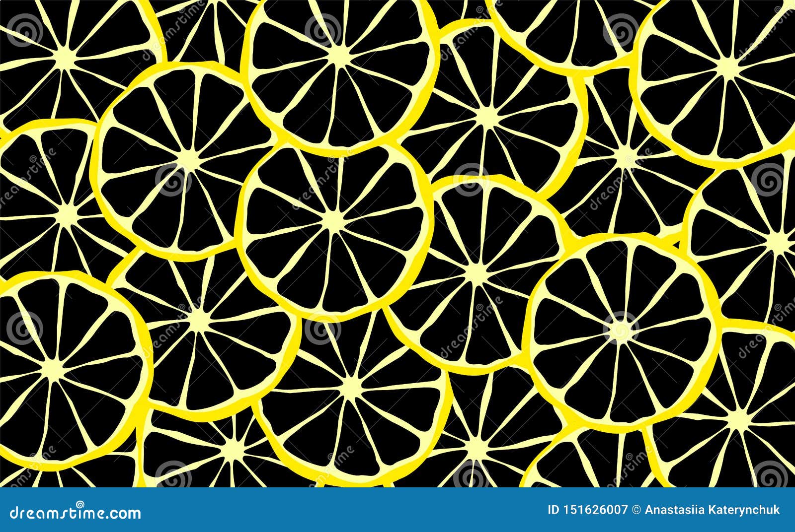 Lemon Pattern Background, Vector Illustration. Juicy Bright Sliced ...