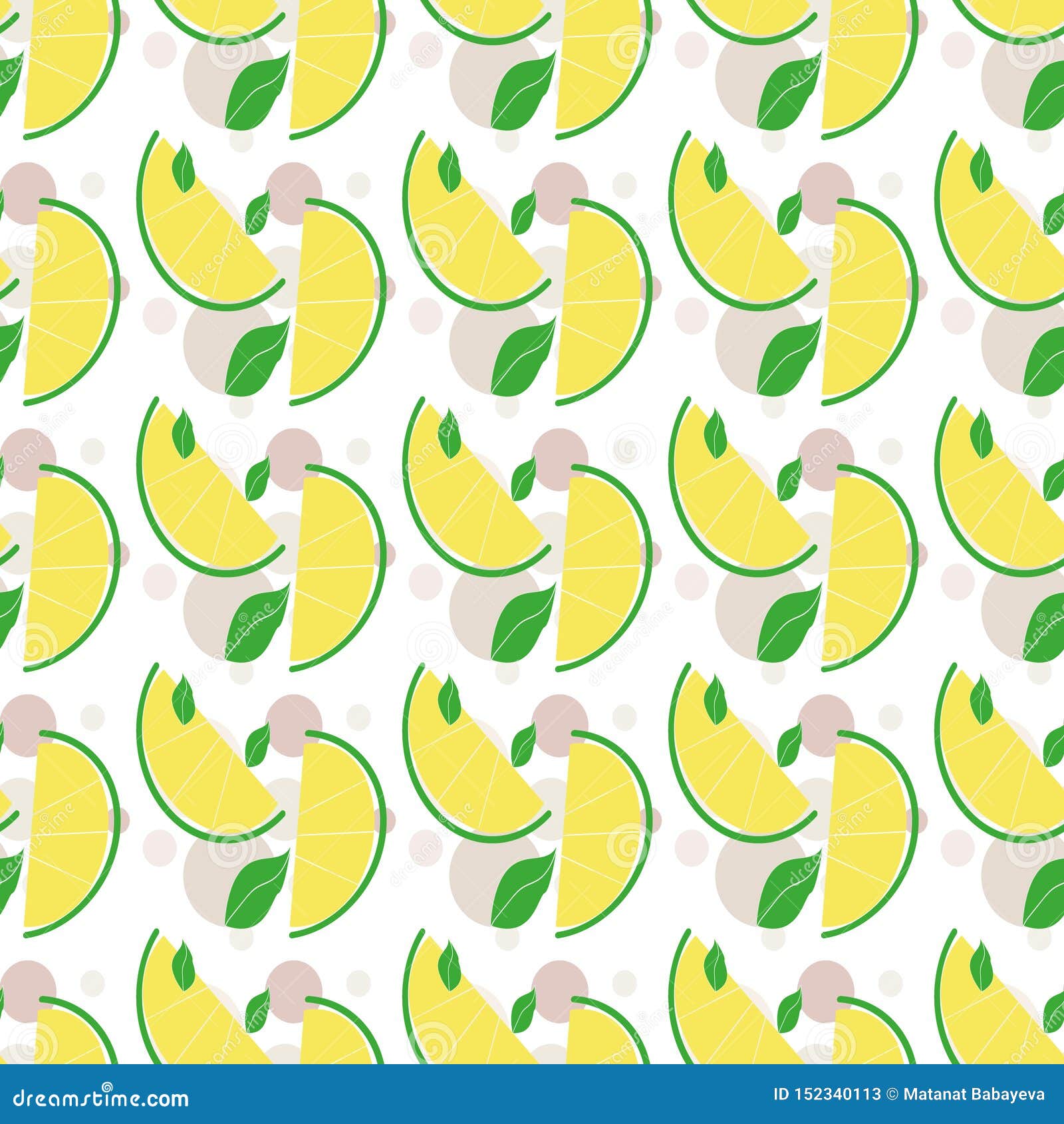 Lemon Pattern Background, Vector Illustration. Juicy Bright Sliced ...