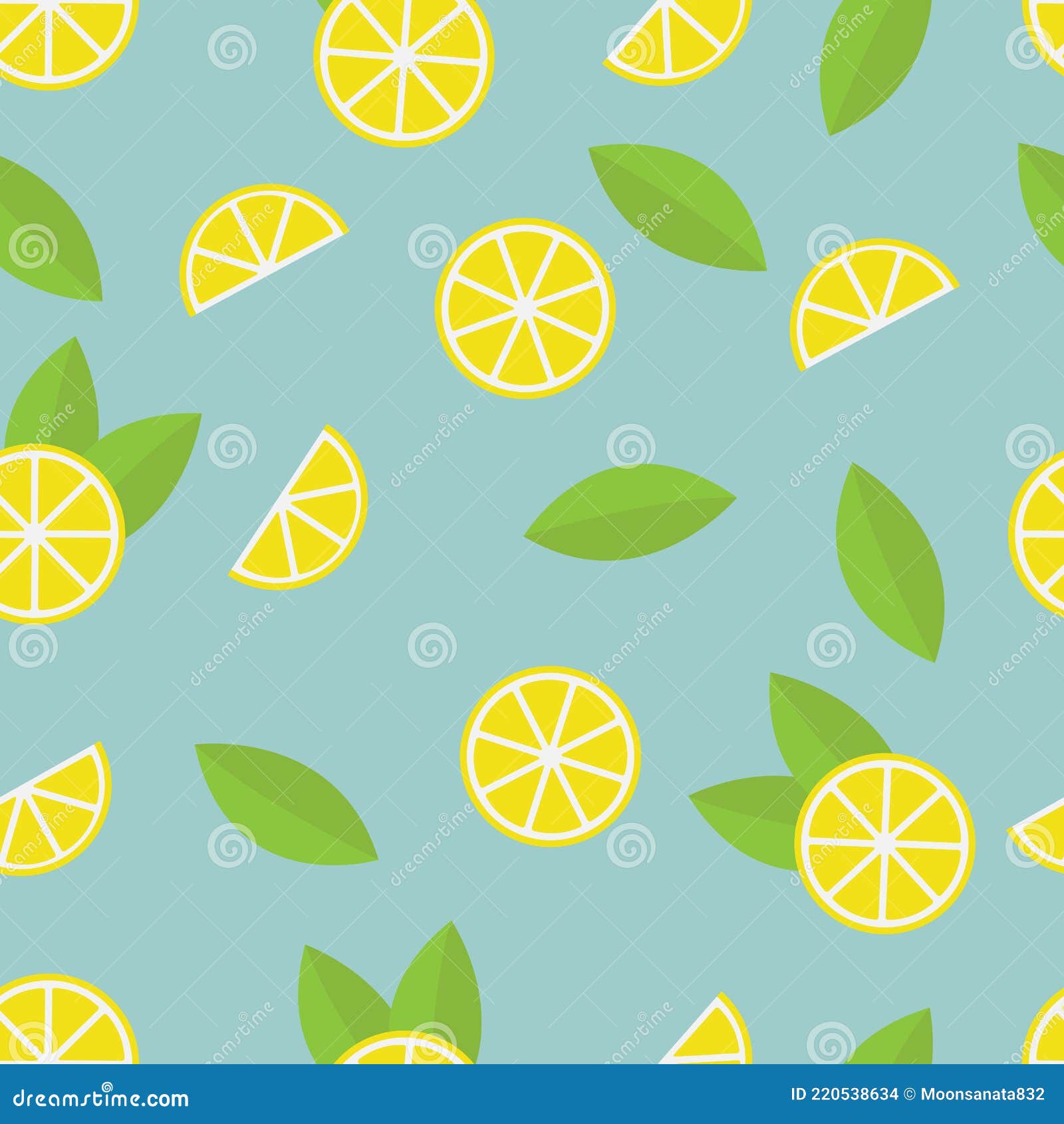 Lemon Pattern on Blue Background. Baby Background for Fabric Textile ...