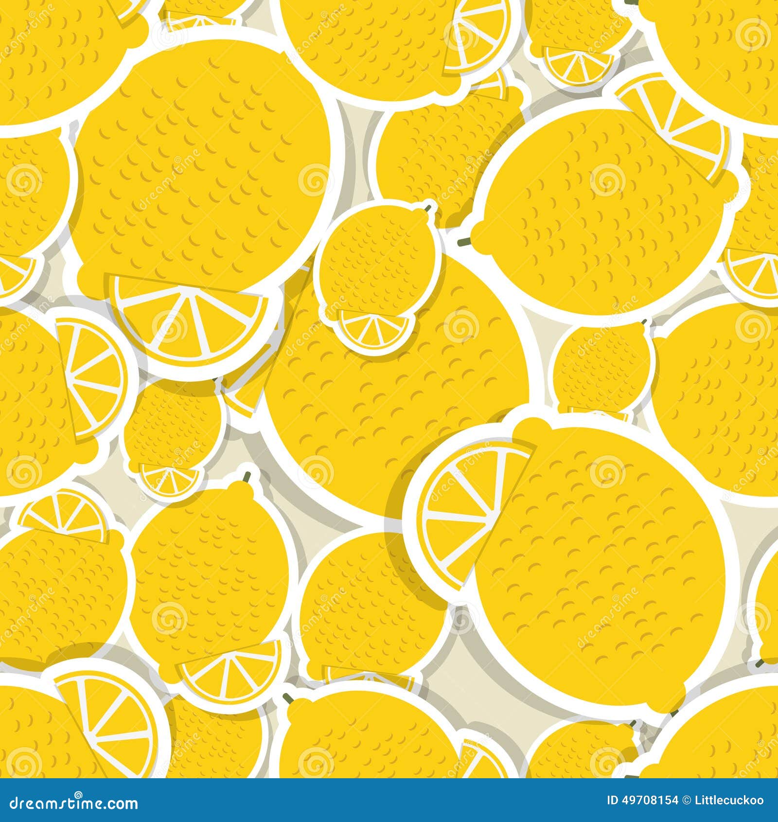 Lemon Pattern. Seamless Texture with Ripe Lemons Stock Vector ...