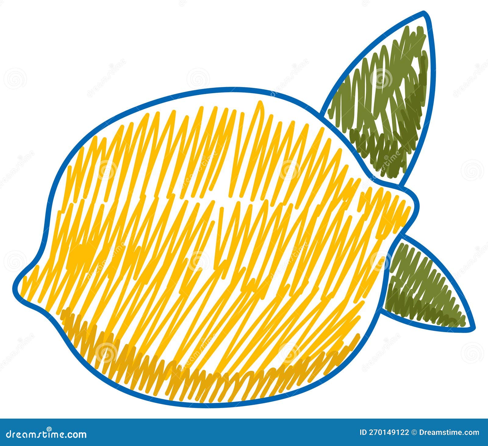 Lemon in Pencil Colour Sketch Simple Style Stock Vector - Illustration ...