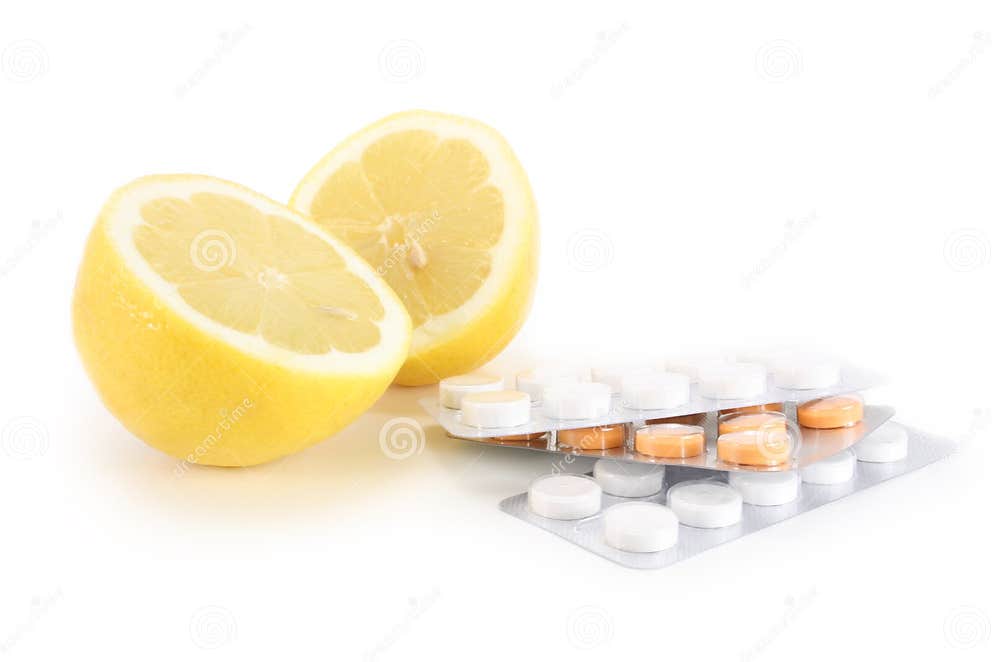 Lemon and pills stock photo. Image of health, isolated - 9166042