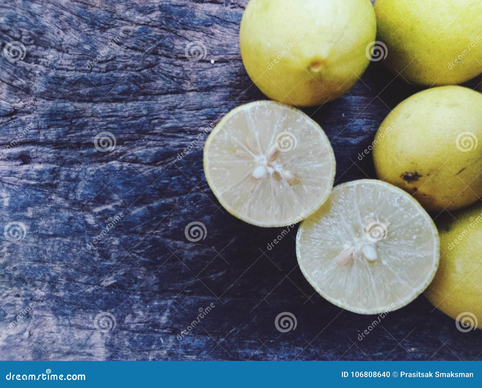 Lemon on plank stock photo. Image of nature, fresh, plank - 106808640