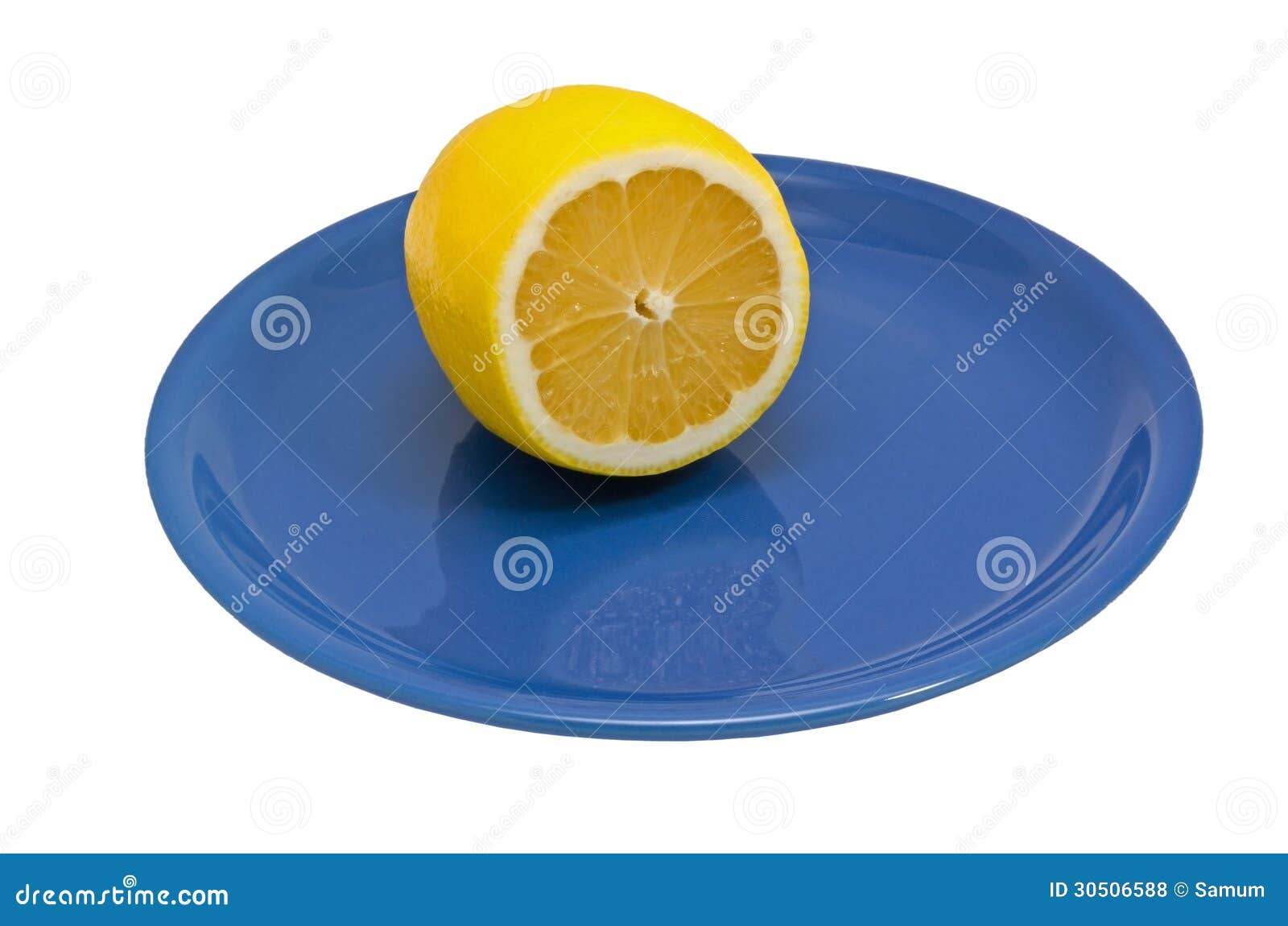 Lemon on plate stock photo. Image of round, citrus, symbol - 30506588