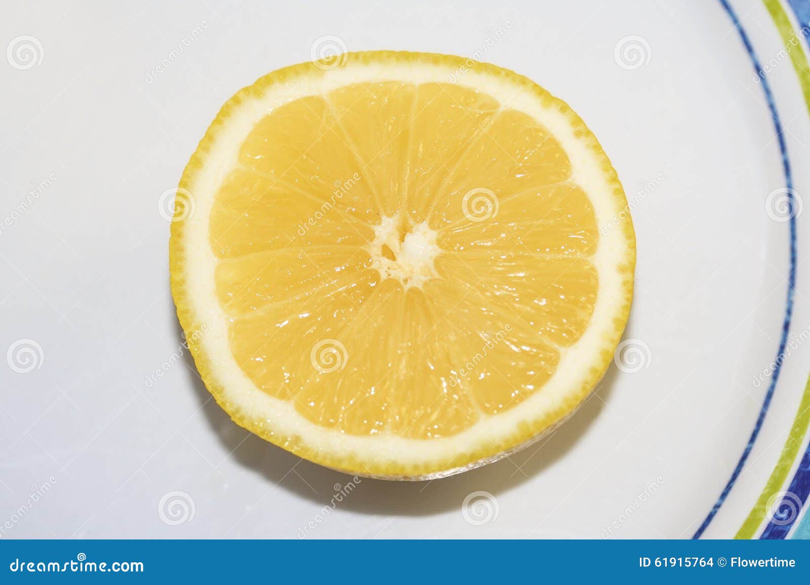 Lemon on plate stock photo. Image of closeup, citrus - 61915764