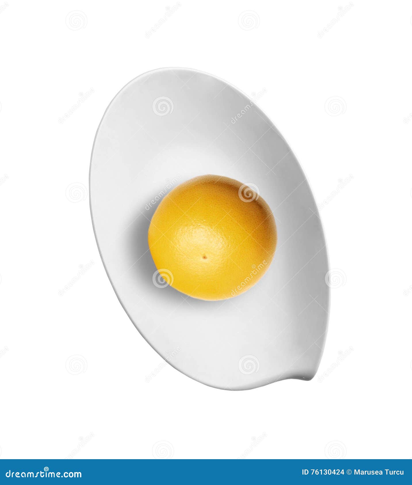 Lemon on Plate Isolated Over White Stock Photo - Image of ingredient ...