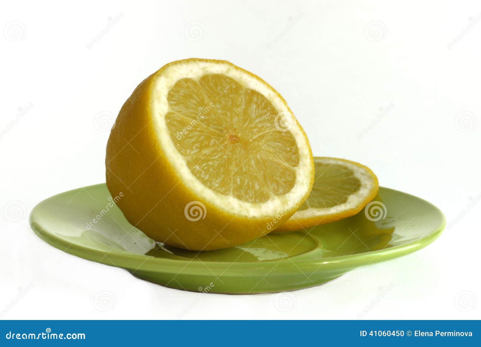 Lemon is on the plate stock photo. Image of vegetarian - 41060450