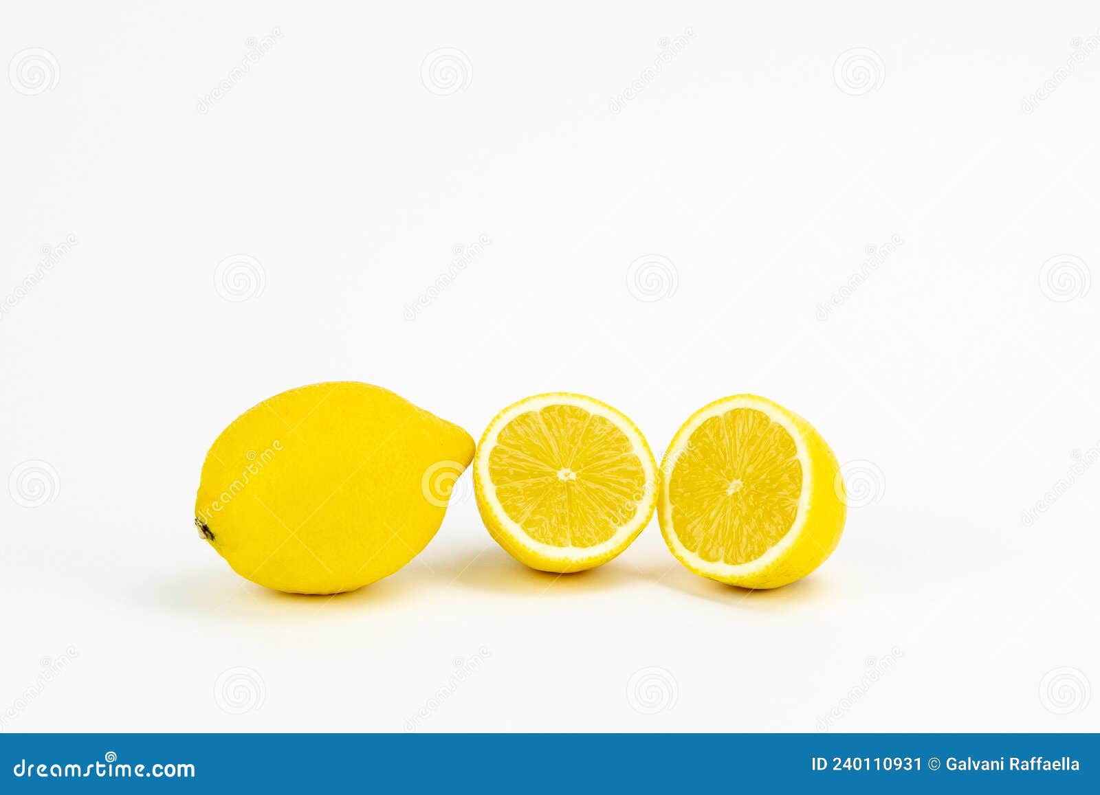 Lemon Pulp Cut in Half and Whole Lemon on White Stock Image - Image of ...
