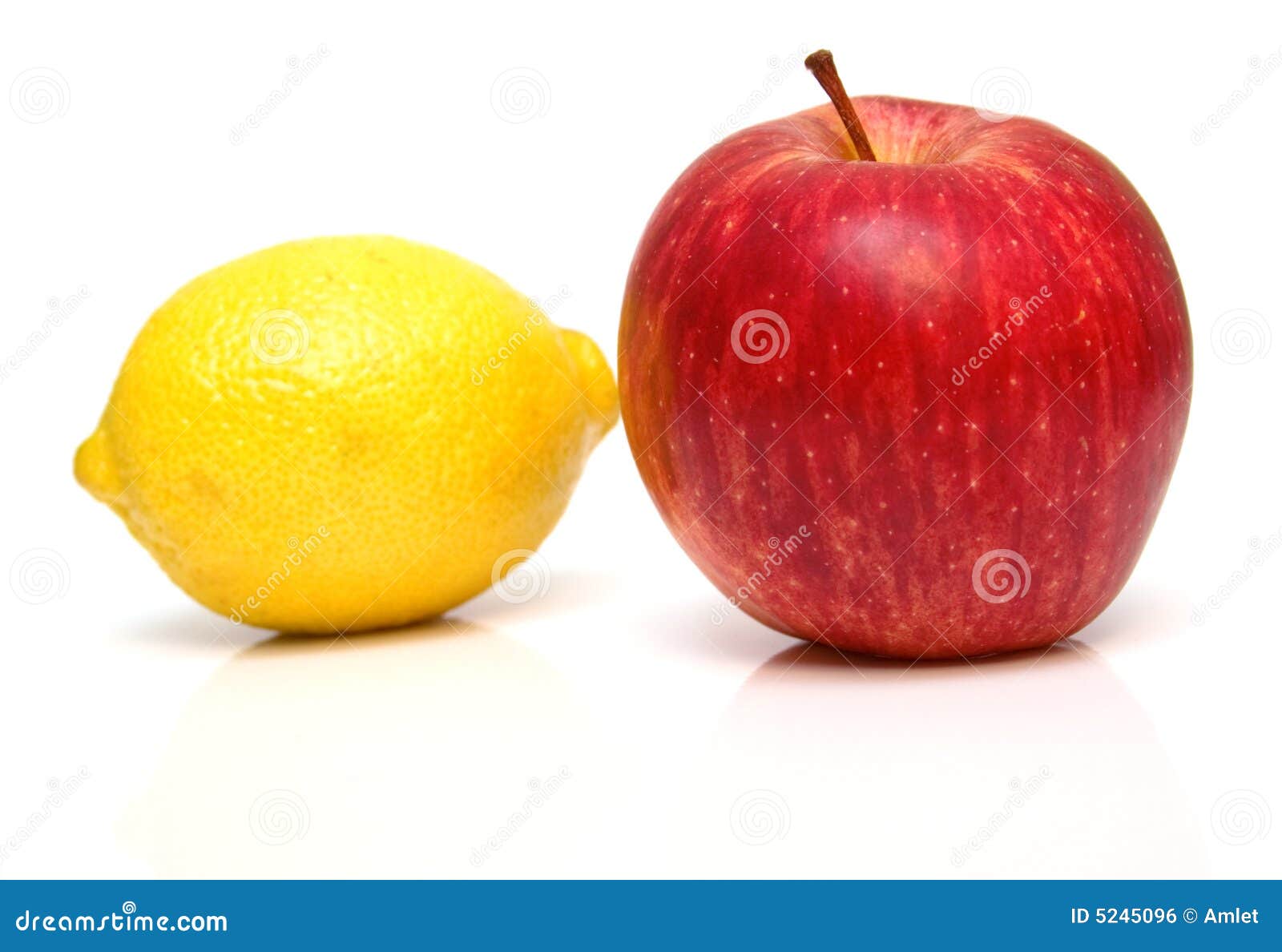 Lemon and red apple stock photo. Image of white, ripe - 5245096