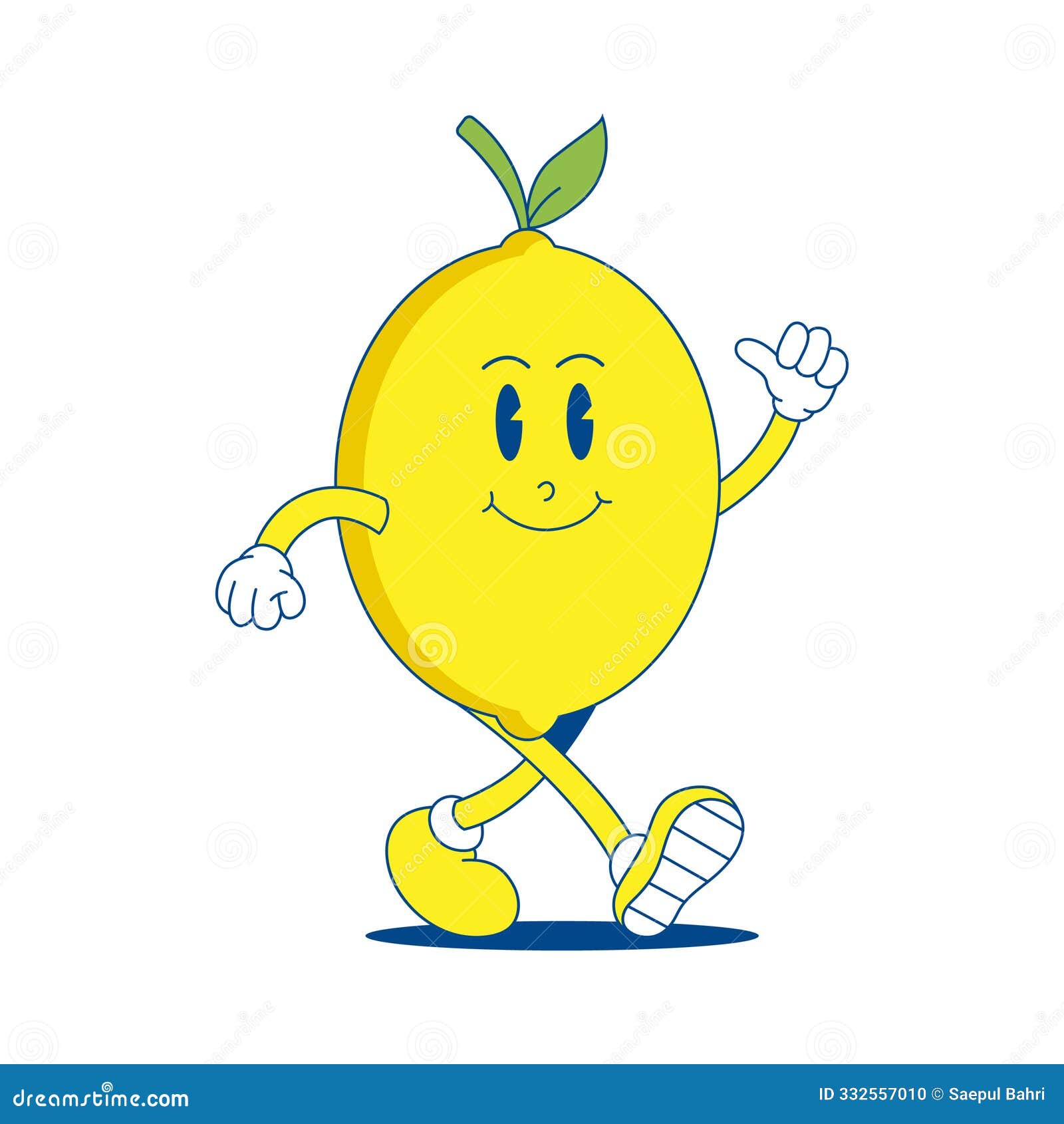 Lemon Retro Mascot. Funny Cartoon Character of Lemon Stock Illustration ...