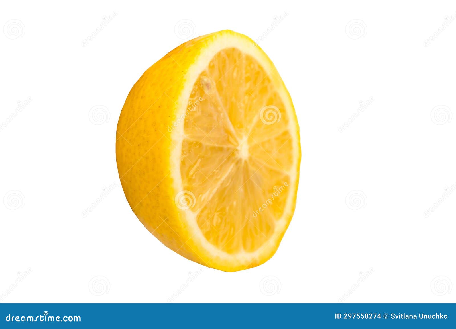 Lemon Ripe Slice Isolated on White. Top View Stock Photo - Image of ...