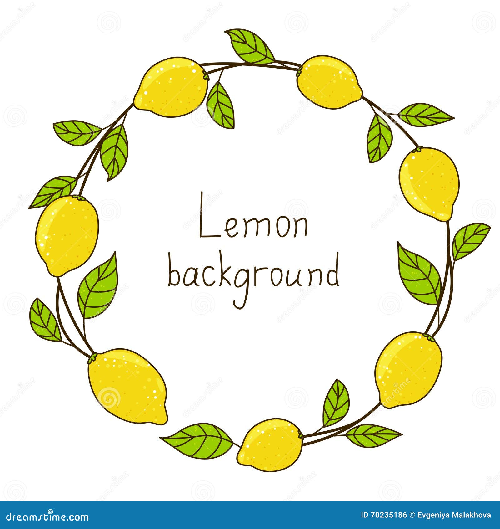 Lemon round frame stock vector. Illustration of natural - 70235186