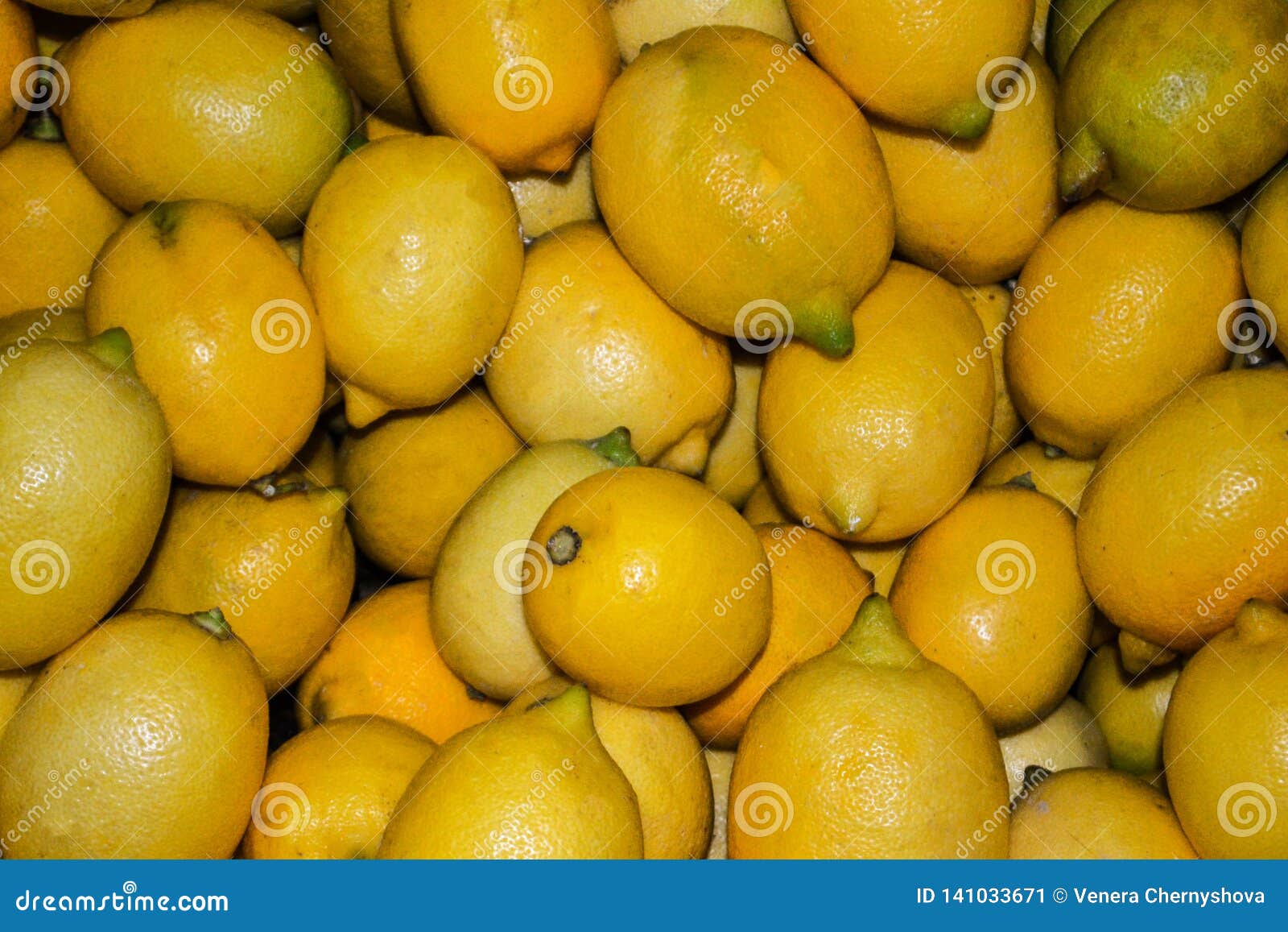 Lemon Scattered Background in the Bazaar Stock Image - Image of group ...