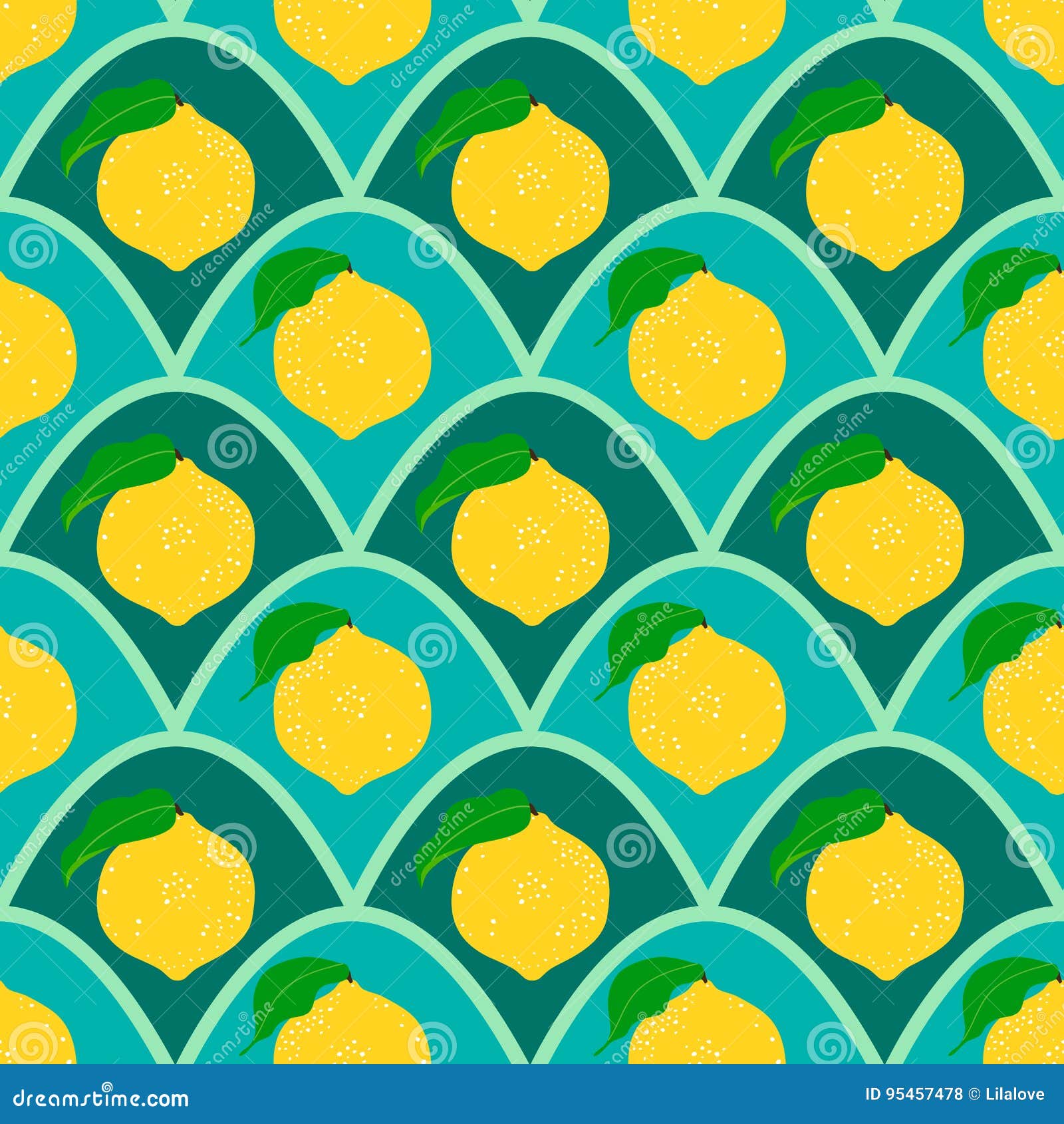 Lemon seamless background. stock vector. Illustration of floral - 95457478