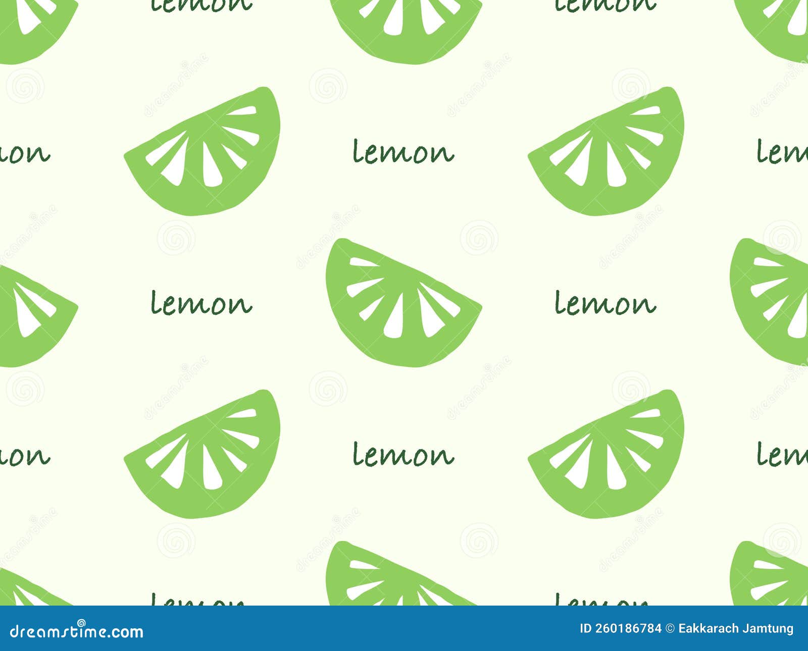 Lemon Seamless Pattern on Green Background Stock Illustration ...