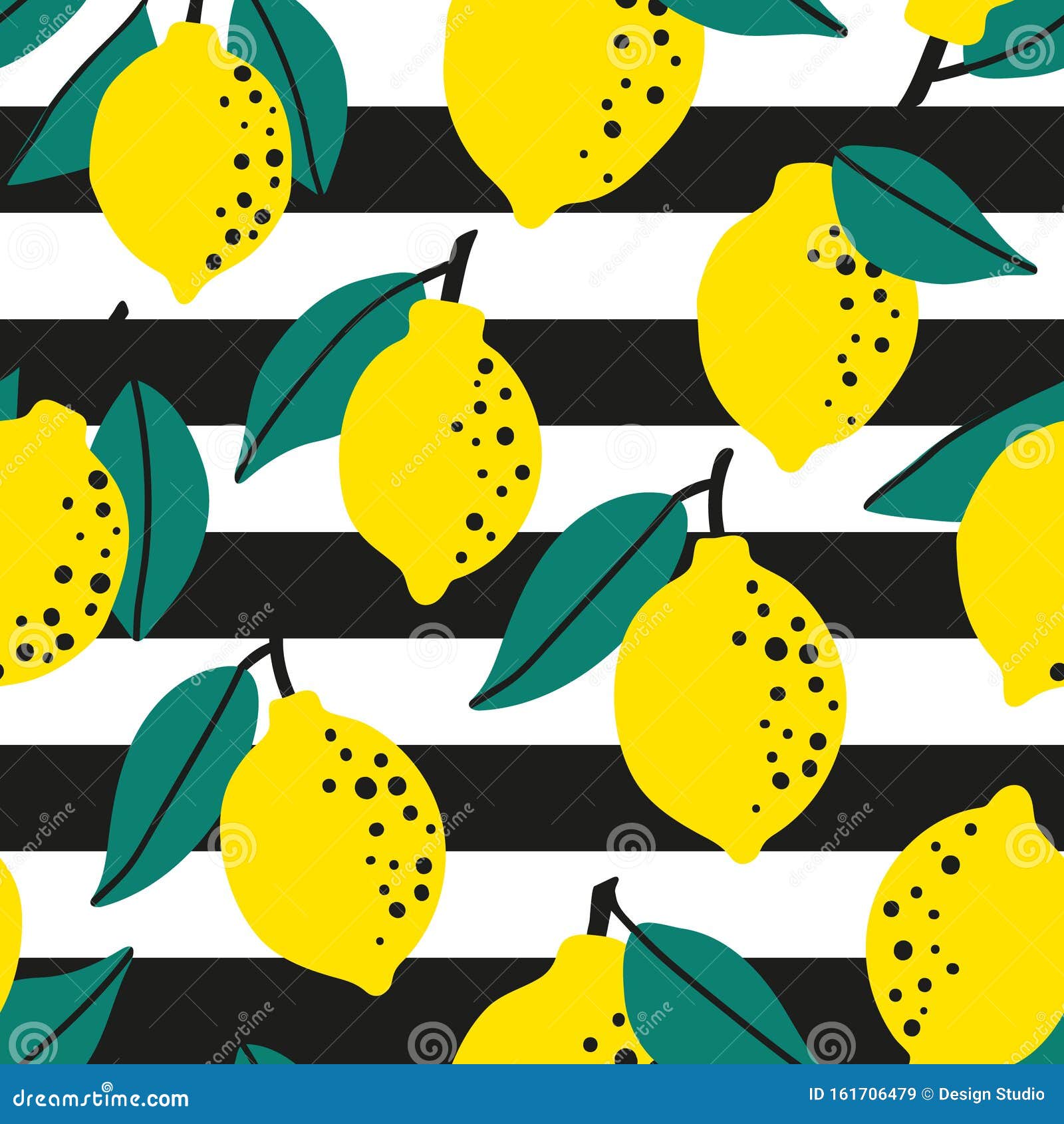 Lemon seamless pattern stock vector. Illustration of decorative - 161706479