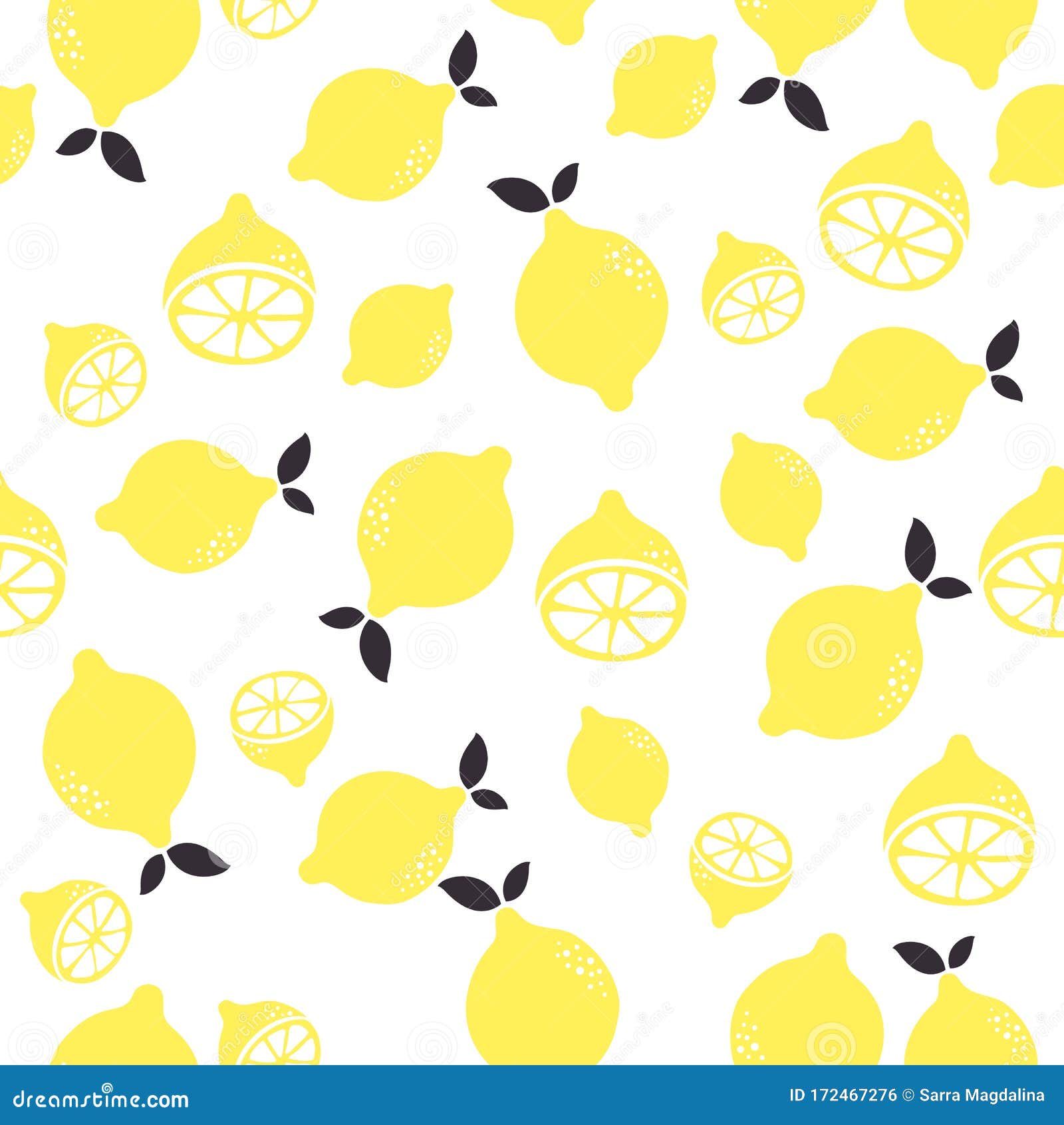 Lemon Seamless Pattern. Lemonade Endless Background, Texture. Fruits ...