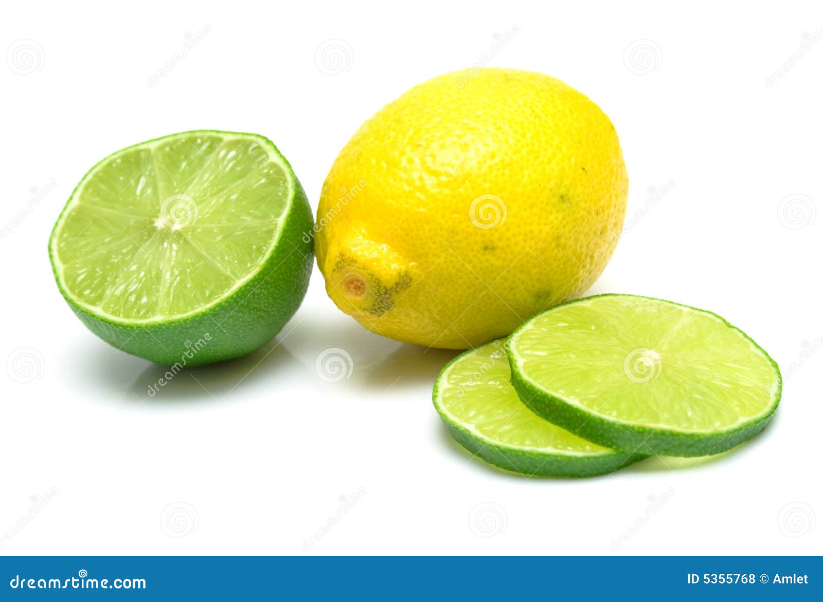 Lemon and segments of lime stock photo. Image of vitamin - 5355768