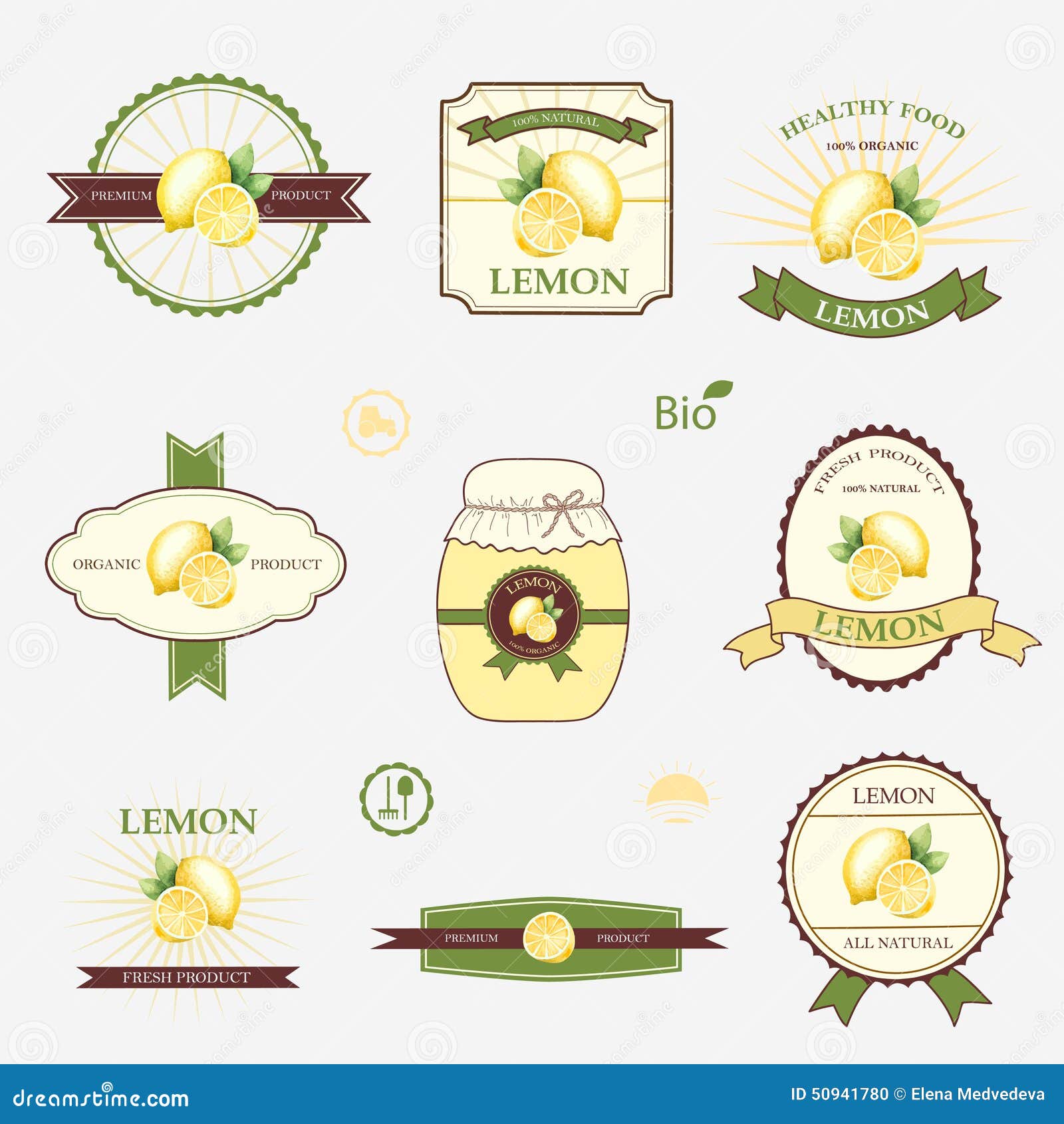 Lemon, set of label design stock vector. Illustration of market - 50941780