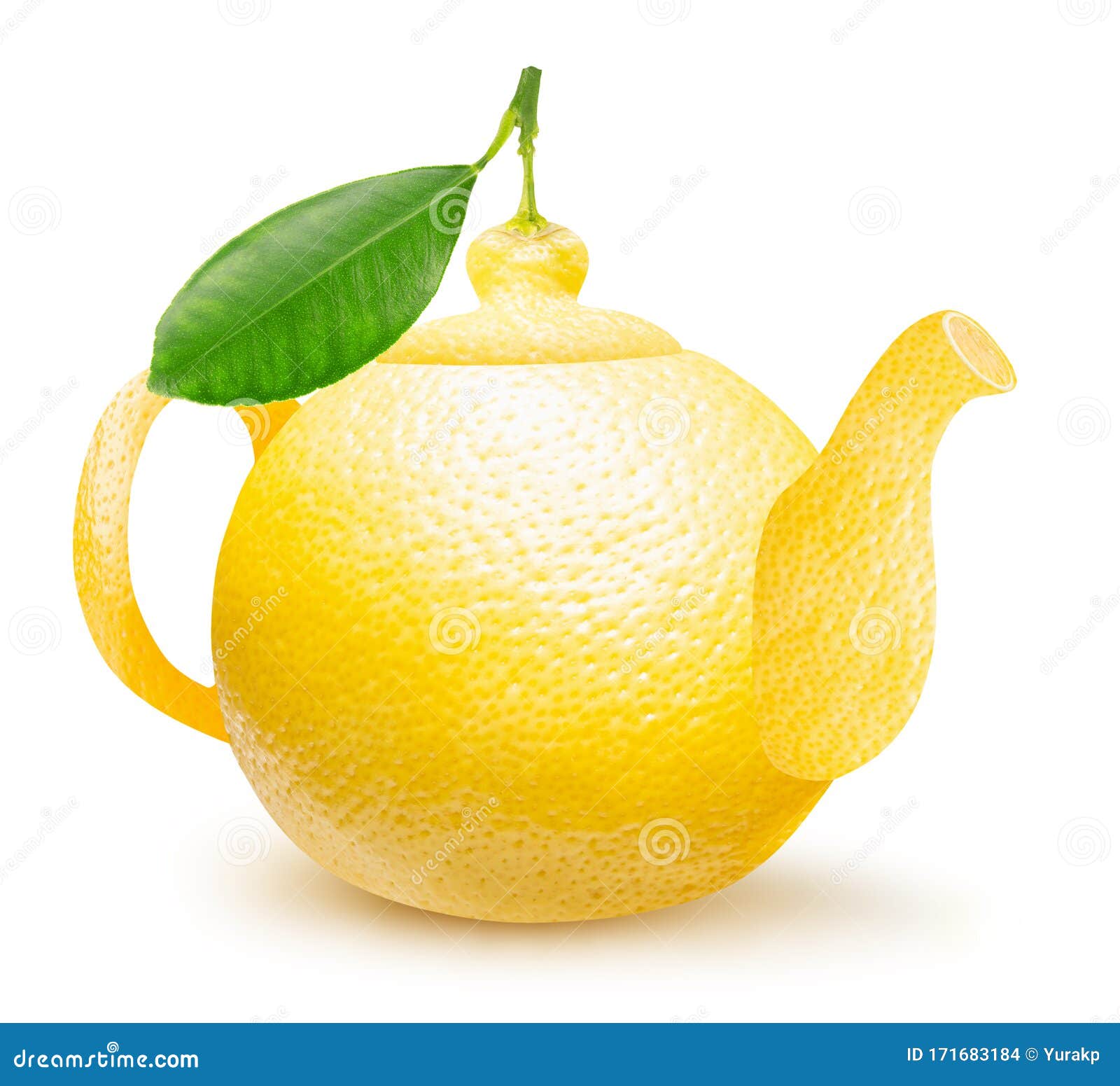 Lemon Shape Teapot Isolated on a White Background Stock Photo - Image ...