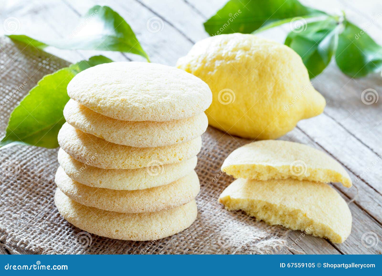 Lemon Shortbread Cookies stock image. Image of snack - 67559105