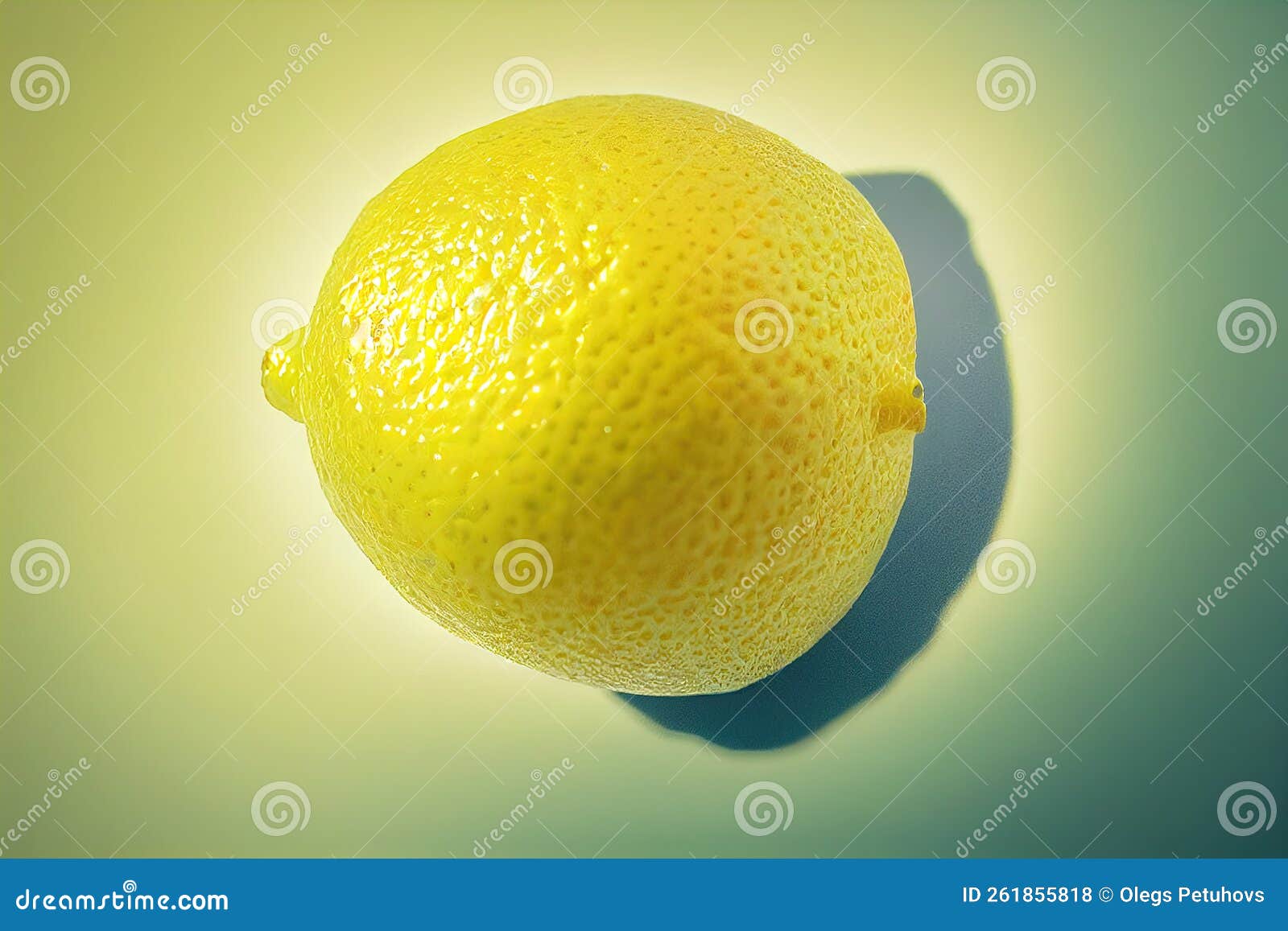 A Lemon is Shown in a Close Up Picture with a Shadow on the Wall Behind ...