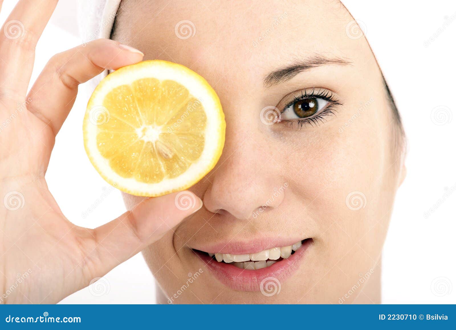 Lemon slice stock photo. Image of fresh, mouth, smiling - 2230710