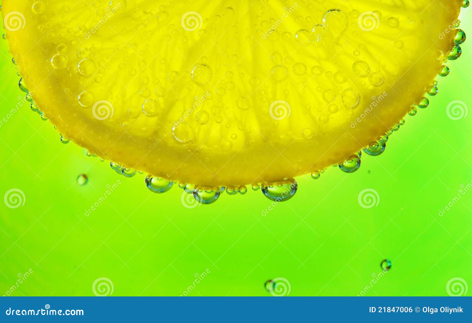 Lemon slice with bubbles stock photo. Image of lemon - 21847006