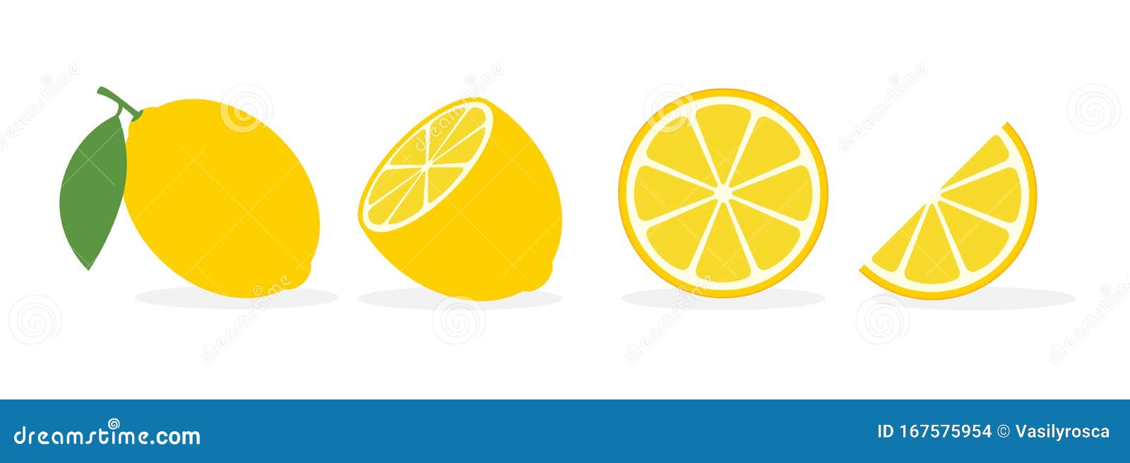 Lemon Slice Citrus Fruit Flat Icon. Vector Lemon Half Cut Logo, Yellow ...