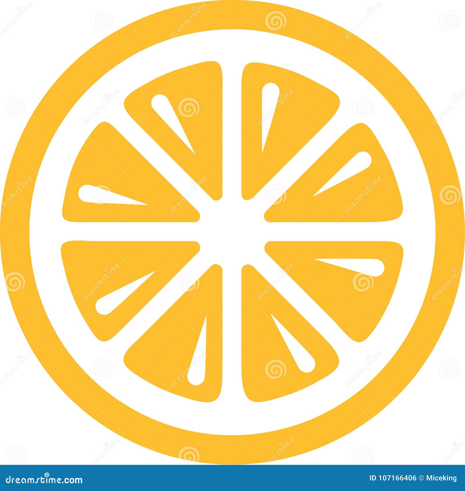 Lemon slice icon stock vector. Illustration of lemon - 107166406