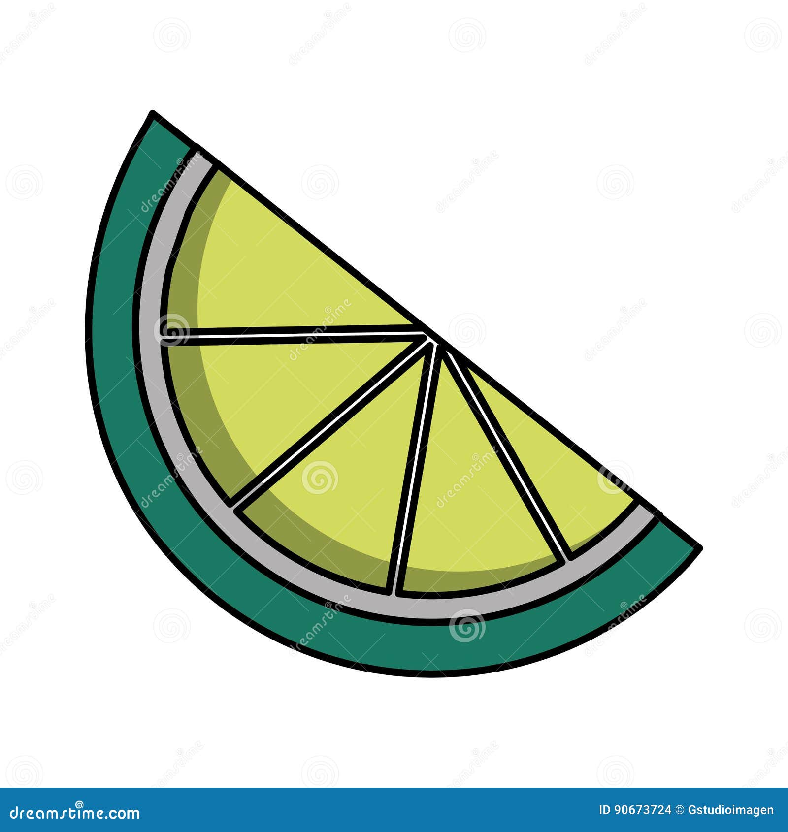 Lemon slice isolated icon stock vector. Illustration of tropical - 90673724