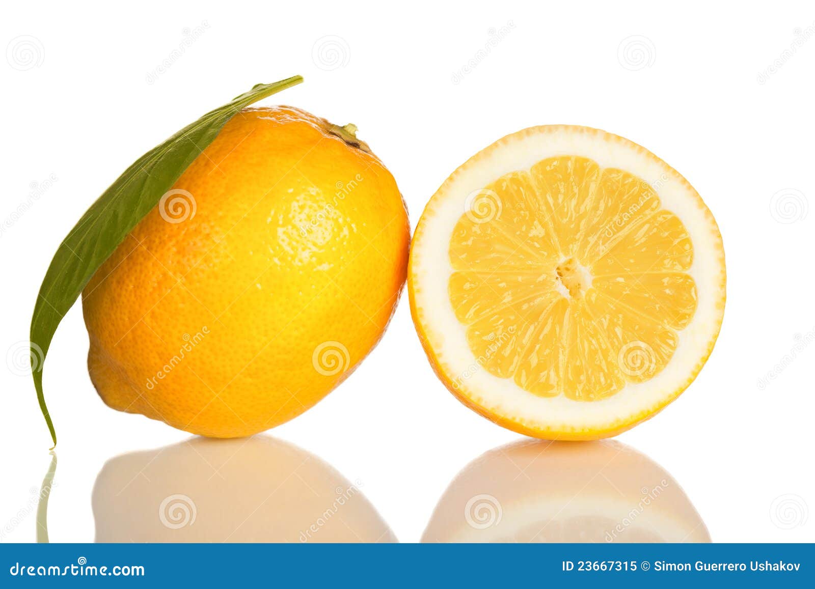 Lemon and Slice of Lemon on White Stock Image - Image of pile, peel ...