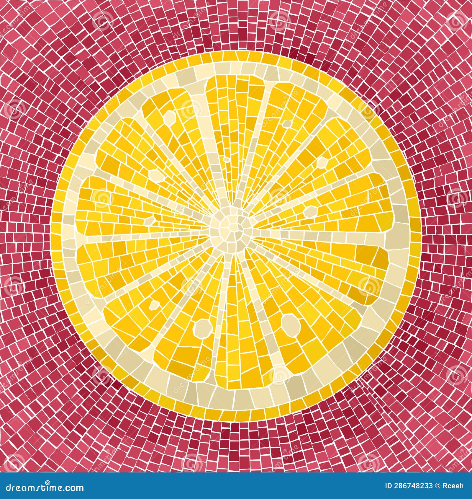 Lemon slice mosaic stock illustration. Illustration of element - 286748233