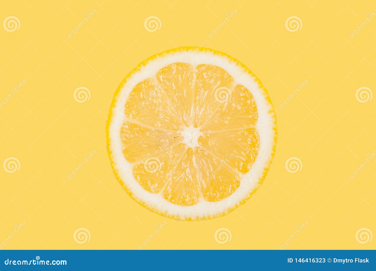 Lemon Slice on Pastel Yellow Background Stock Image - Image of healthy ...