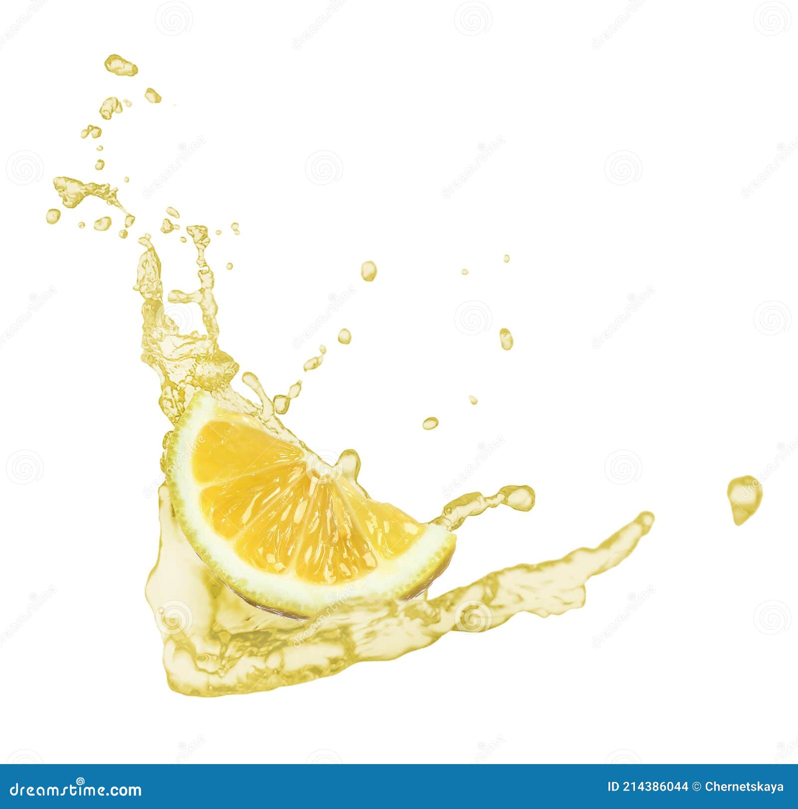 Lemon Slice and Splash of Juice on White Background Stock Photo - Image ...