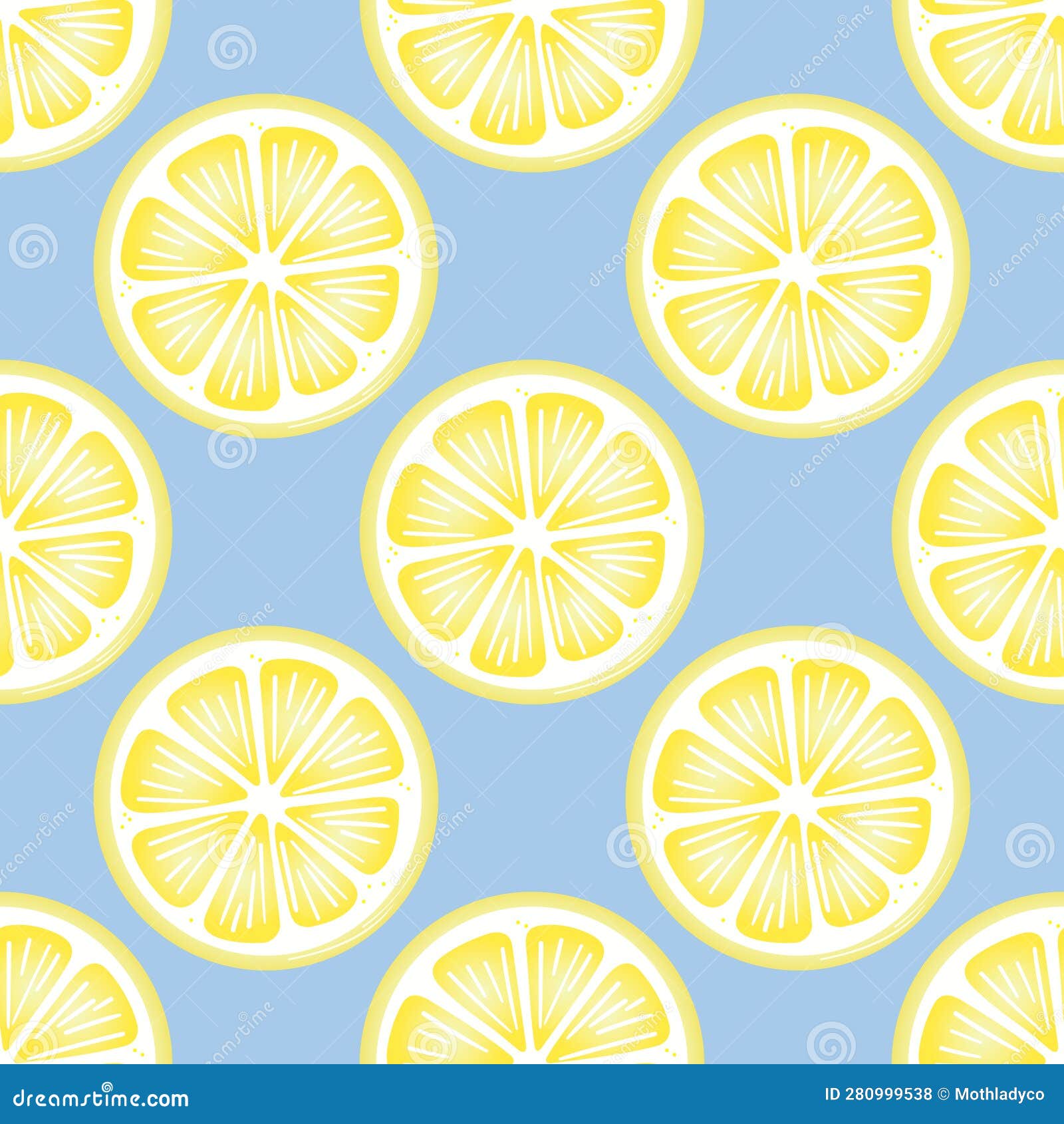 Lemon Slice Vector Repeat Pattern Tropical Fruit Stock Vector ...