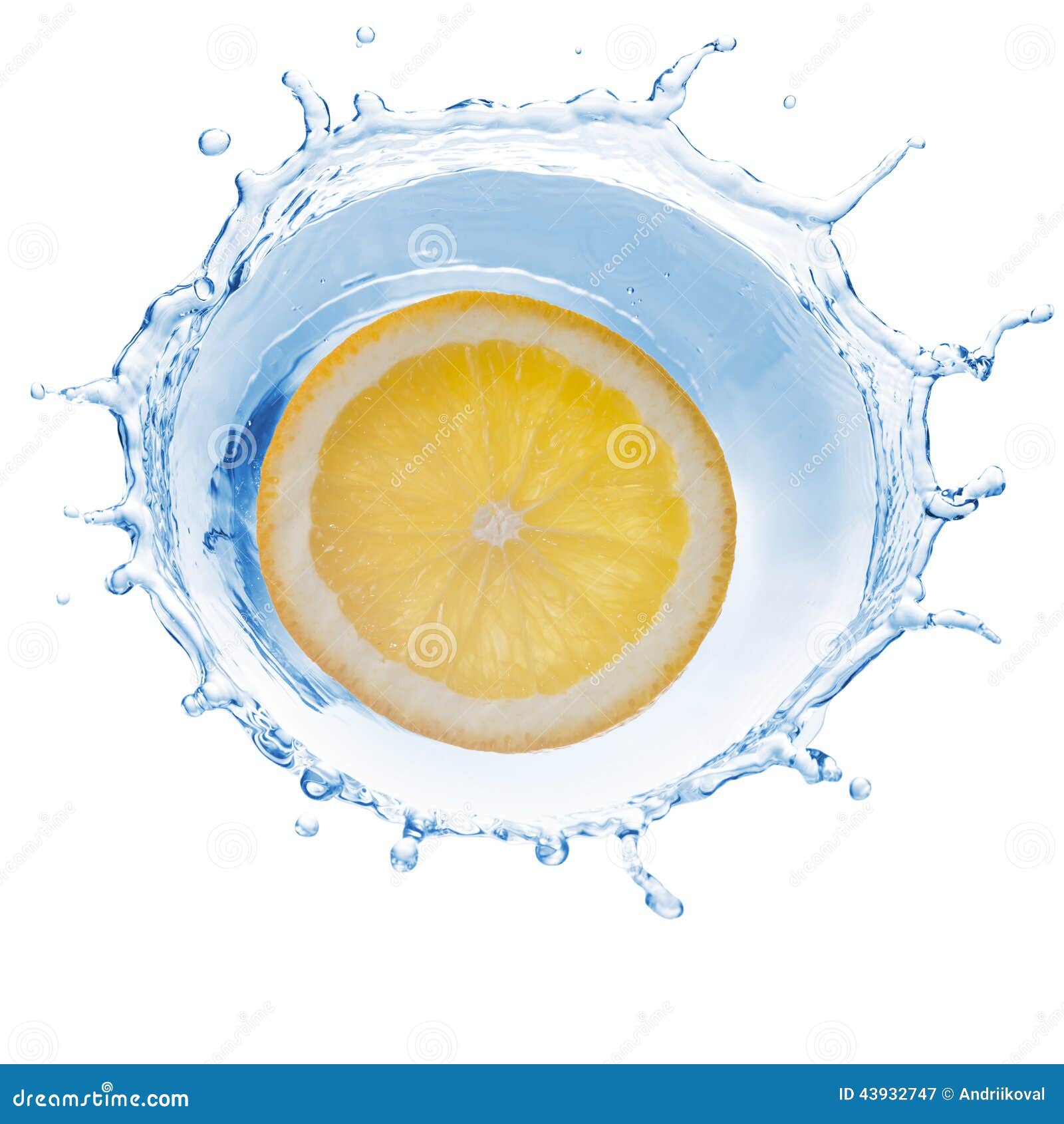 Lemon Slice in Water Splash Stock Image - Image of aqua, water: 43932747