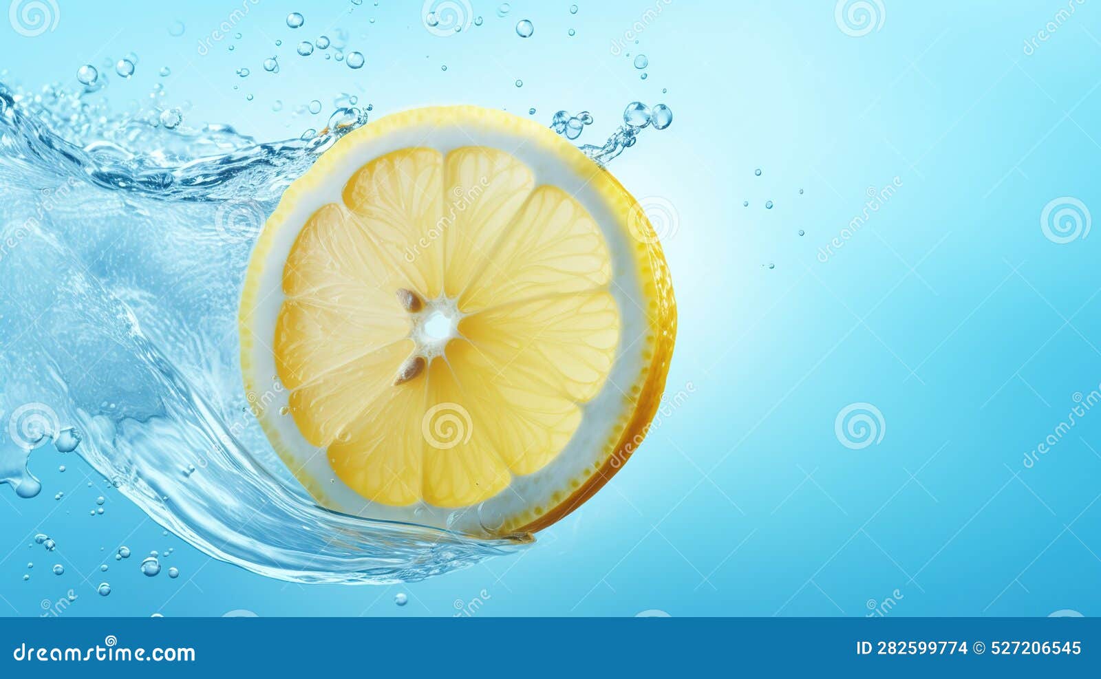 Lemon Slice Water Splash Isolated. AI Generated Stock Illustration ...