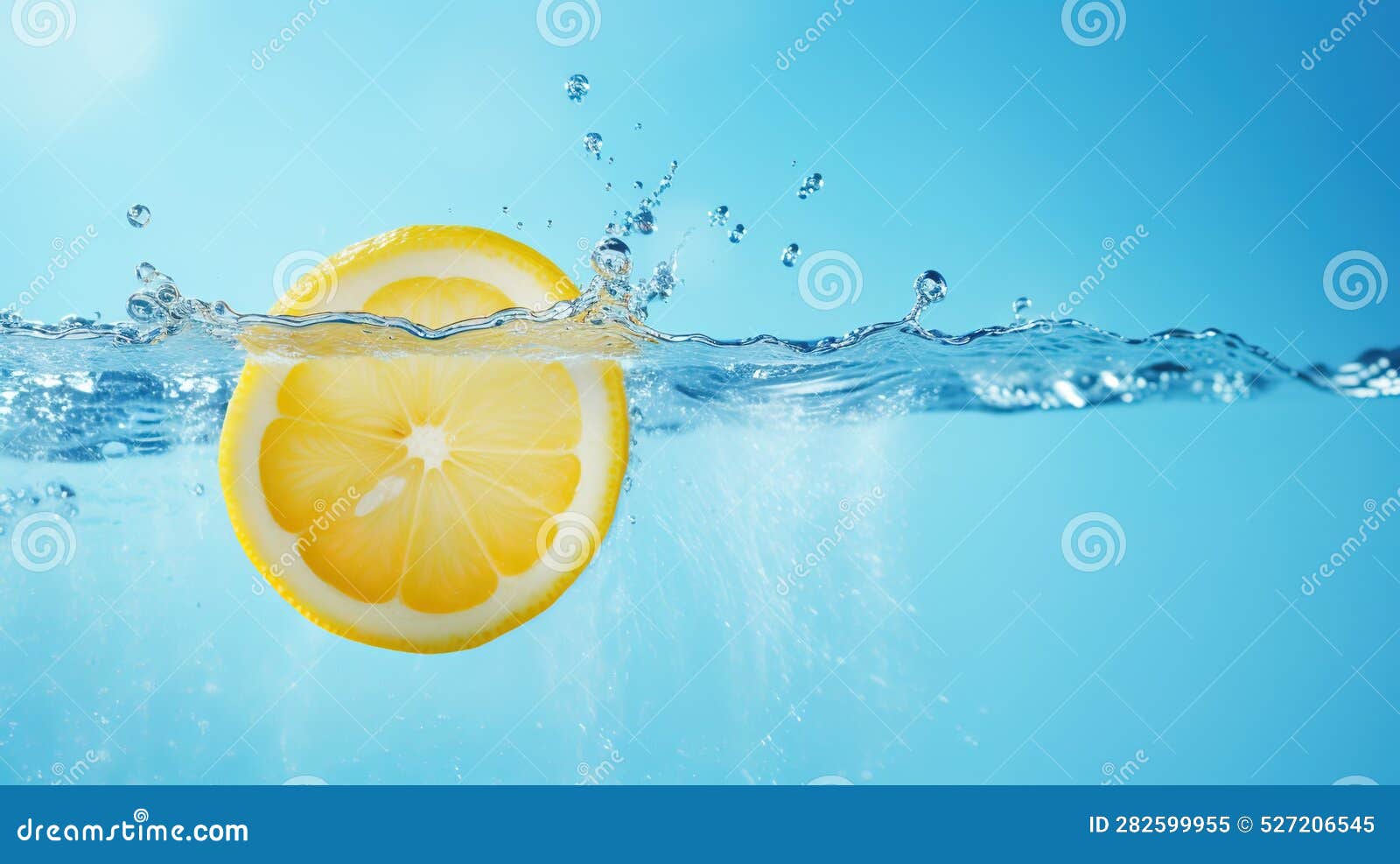 Lemon Slice Water Splash Isolated. AI Generated Stock Illustration ...